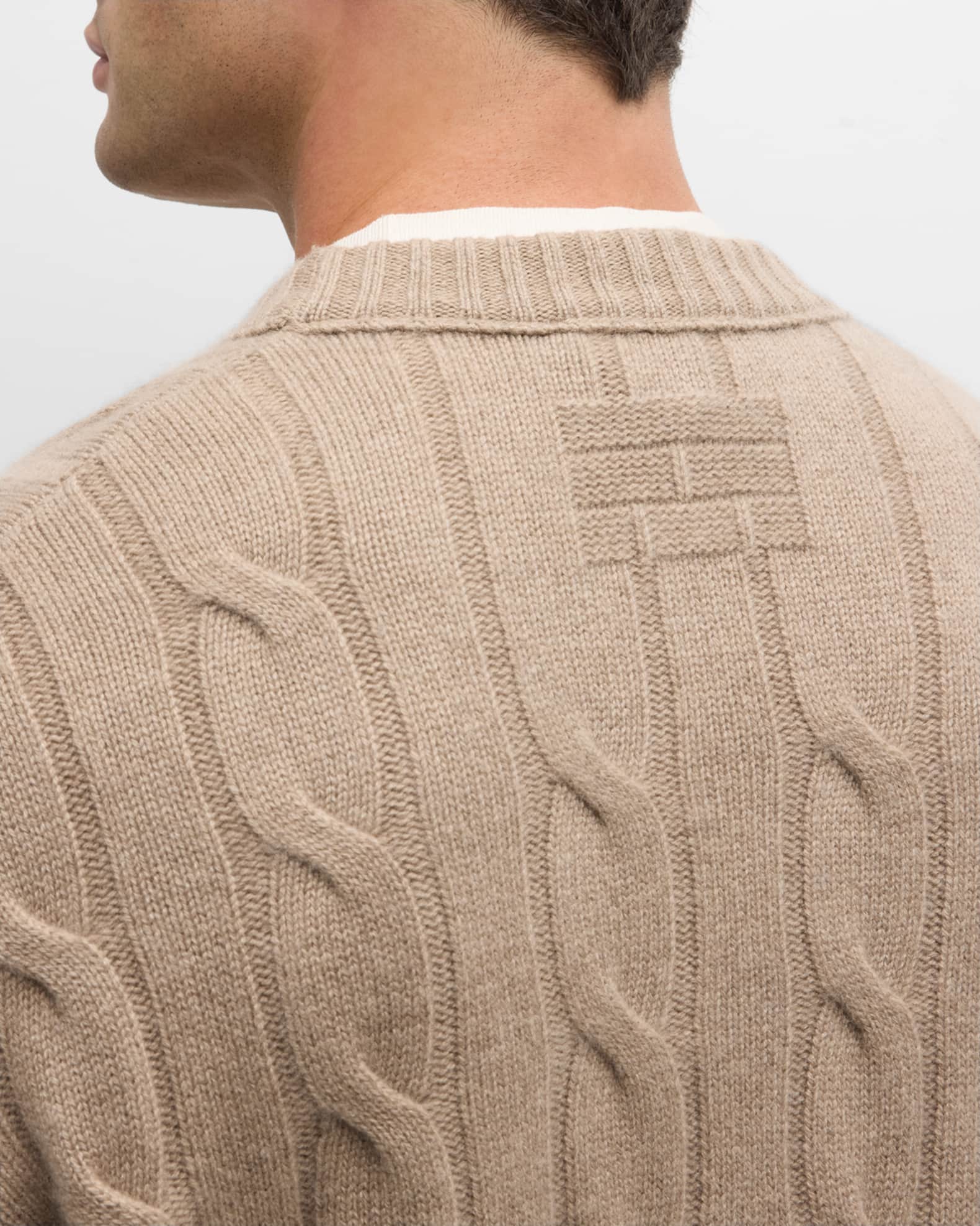 FRAME Men's Cashmere Cable-Knit Sweater | Neiman Marcus