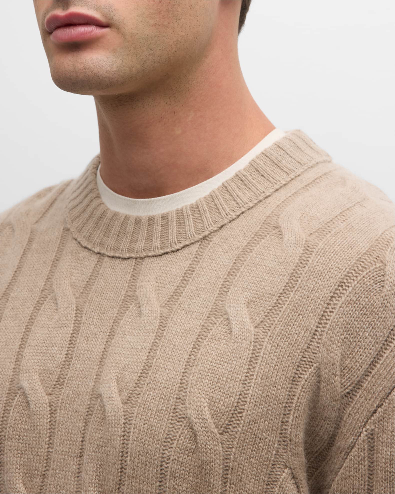 FRAME Men's Cashmere Cable-Knit Sweater | Neiman Marcus