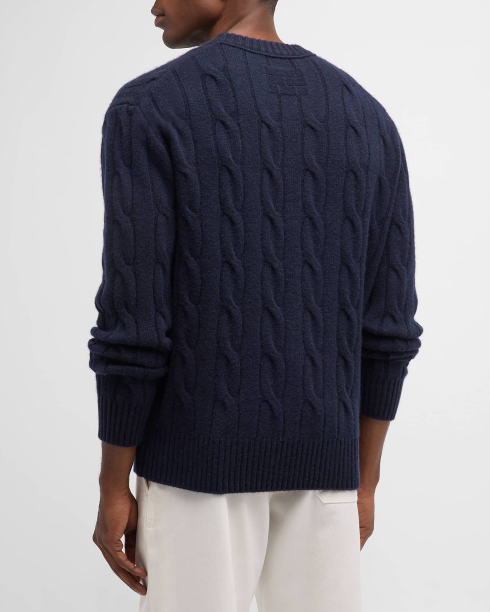 FRAME Men's Cashmere Cable-Knit Sweater | Neiman Marcus