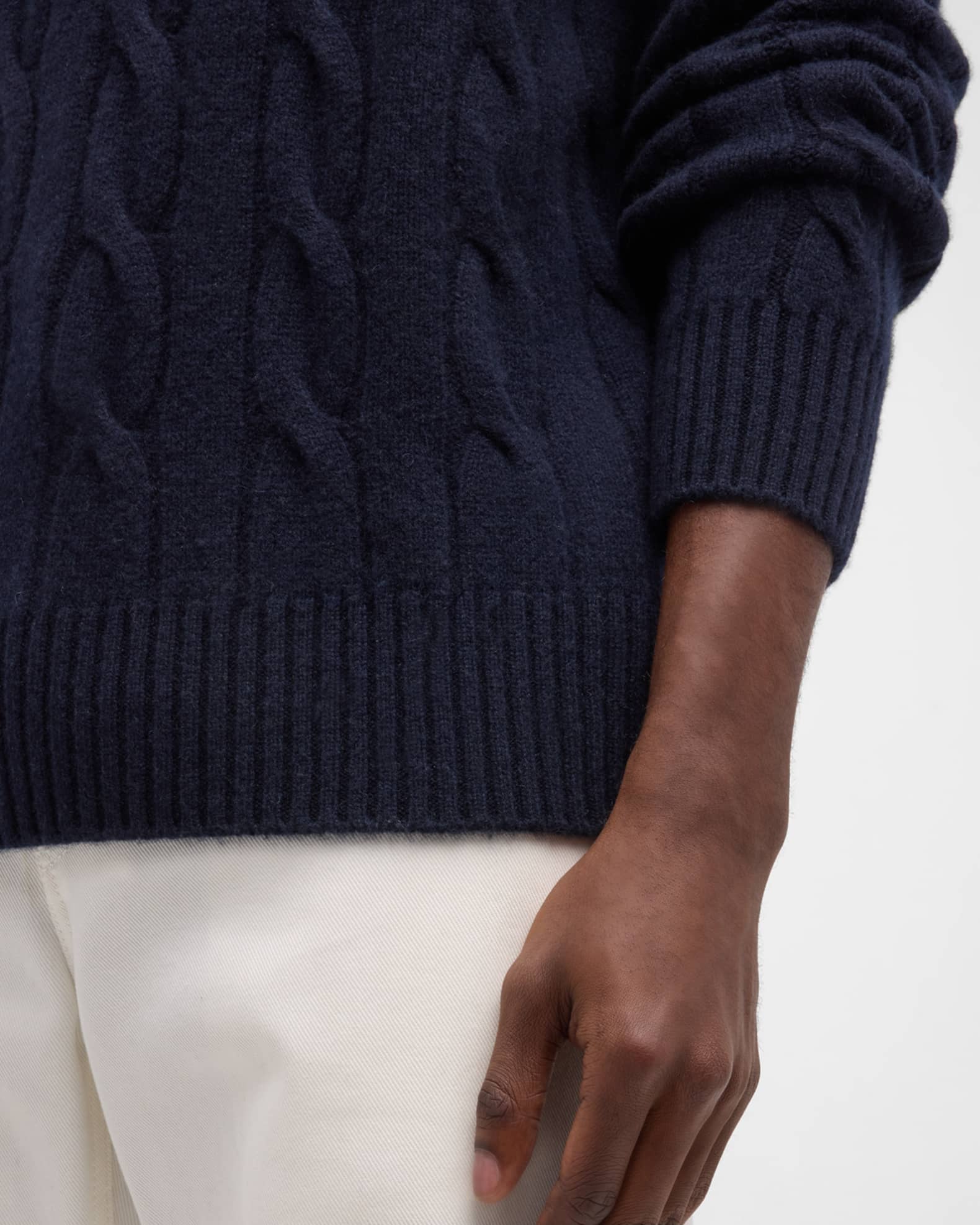FRAME Men's Cashmere Cable-Knit Sweater | Neiman Marcus
