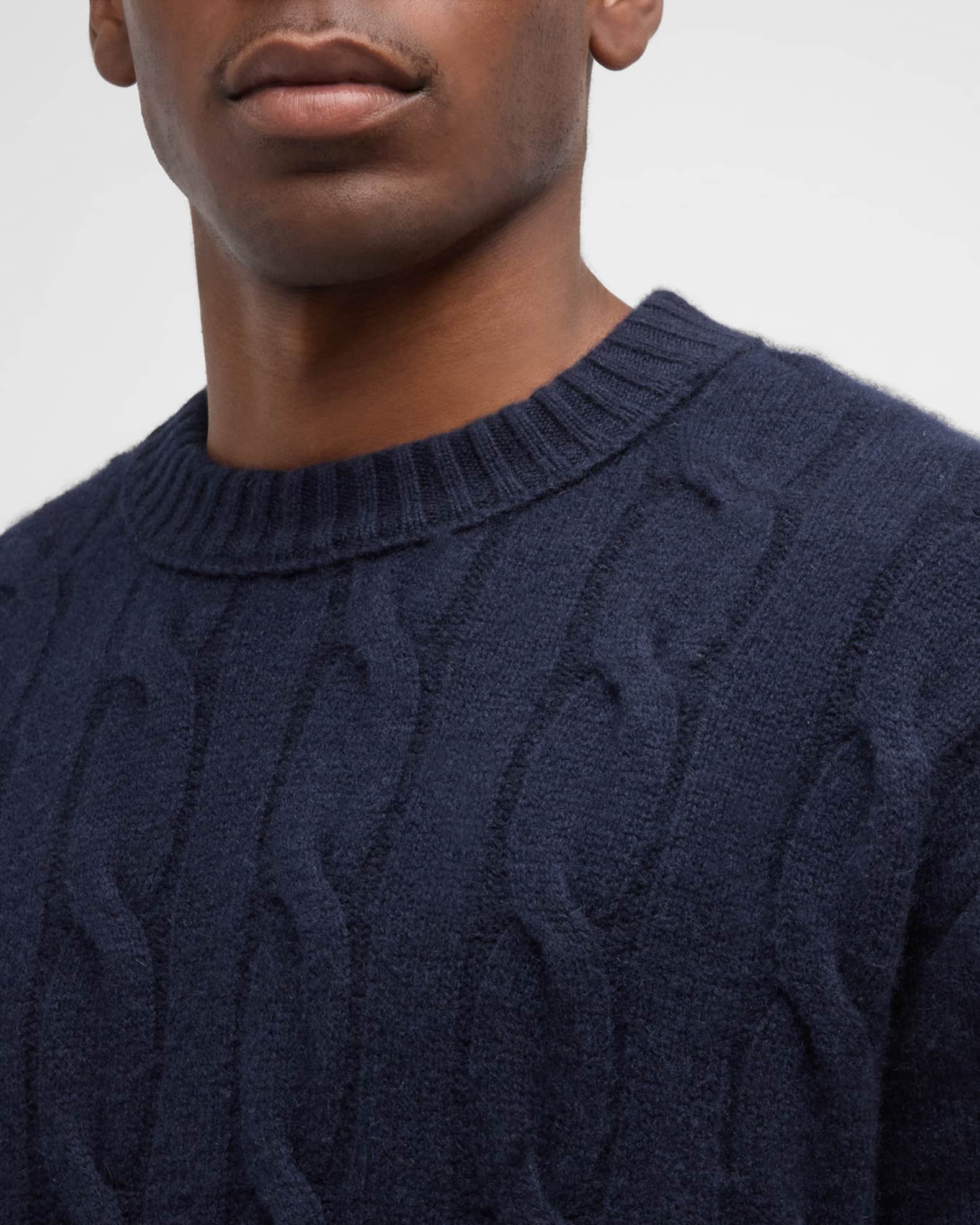 FRAME Men's Cashmere Cable-Knit Sweater | Neiman Marcus