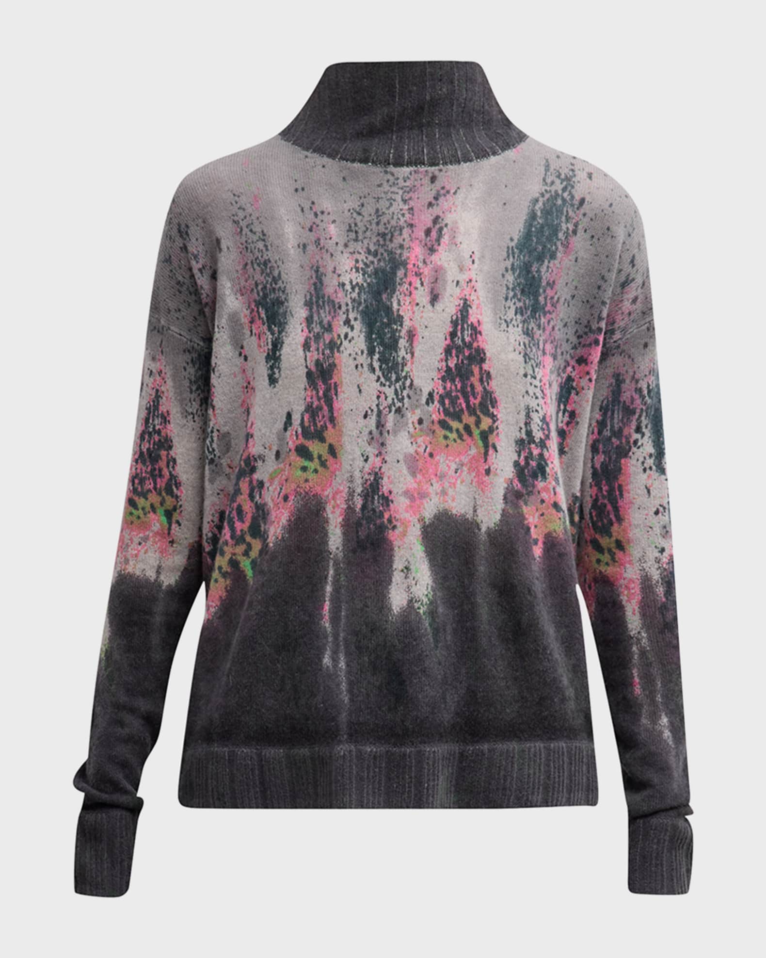 Lisa Todd Technicolor Abstract-Print Cashmere Sweater | Neiman Marcus