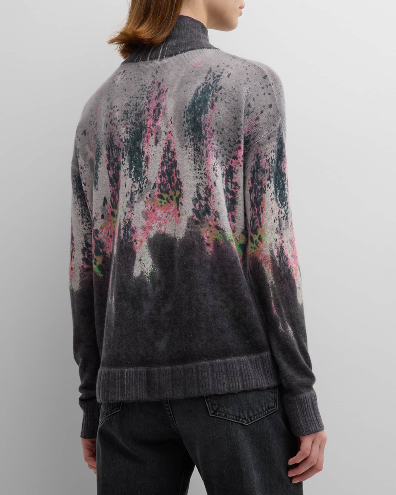 Lisa Todd Technicolor Abstract-Print Cashmere Sweater | Neiman Marcus