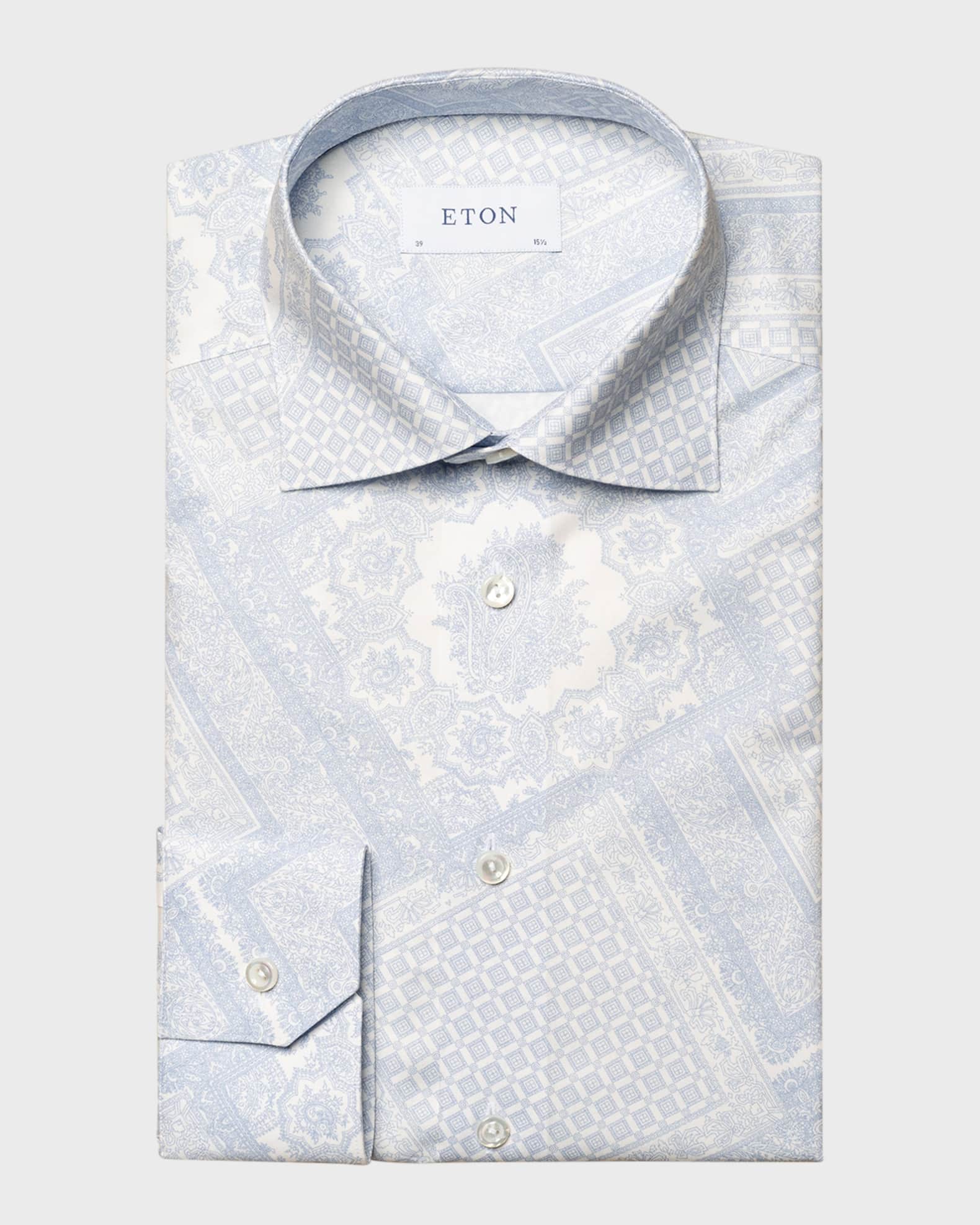 Eton Men's Slim Fit Geometric-Print Dress Shirt | Neiman Marcus