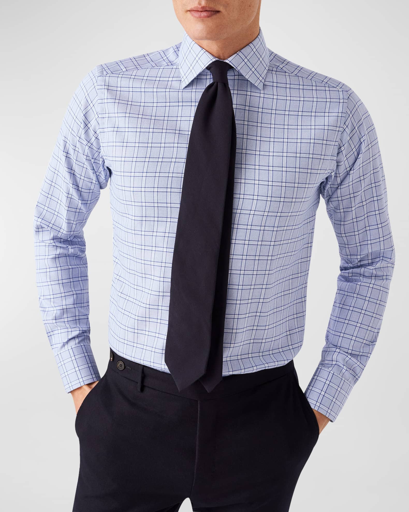 Eton Men's Contemporary Fit Check-Print Dress Shirt | Neiman Marcus