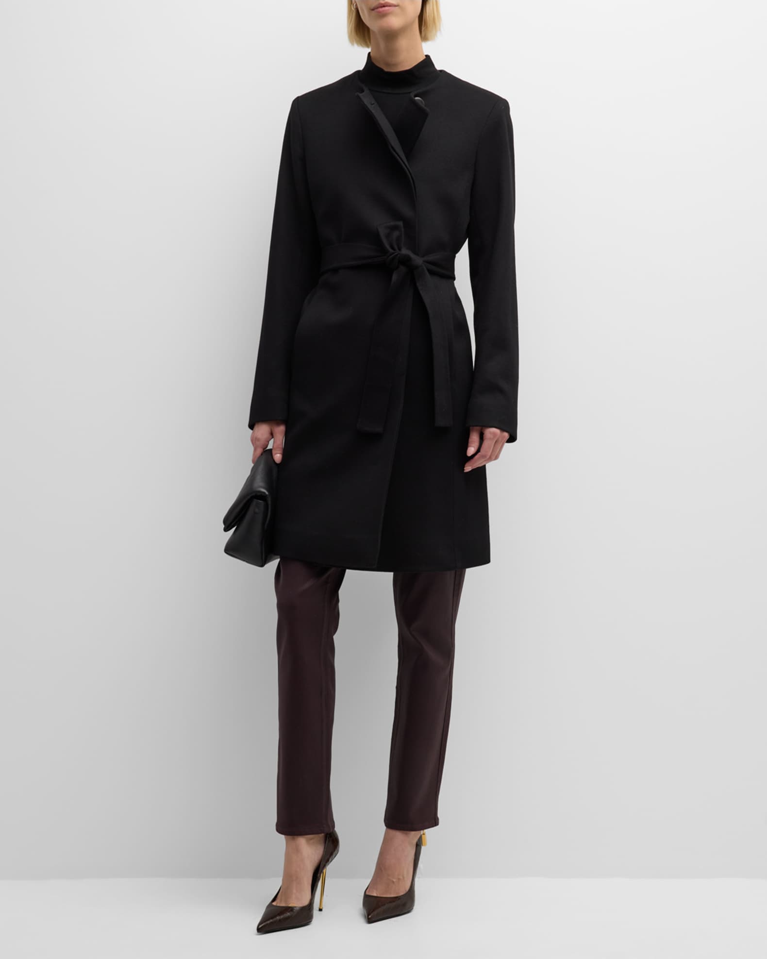 Fleurette Alva Belted Wool Top Coat | Neiman Marcus