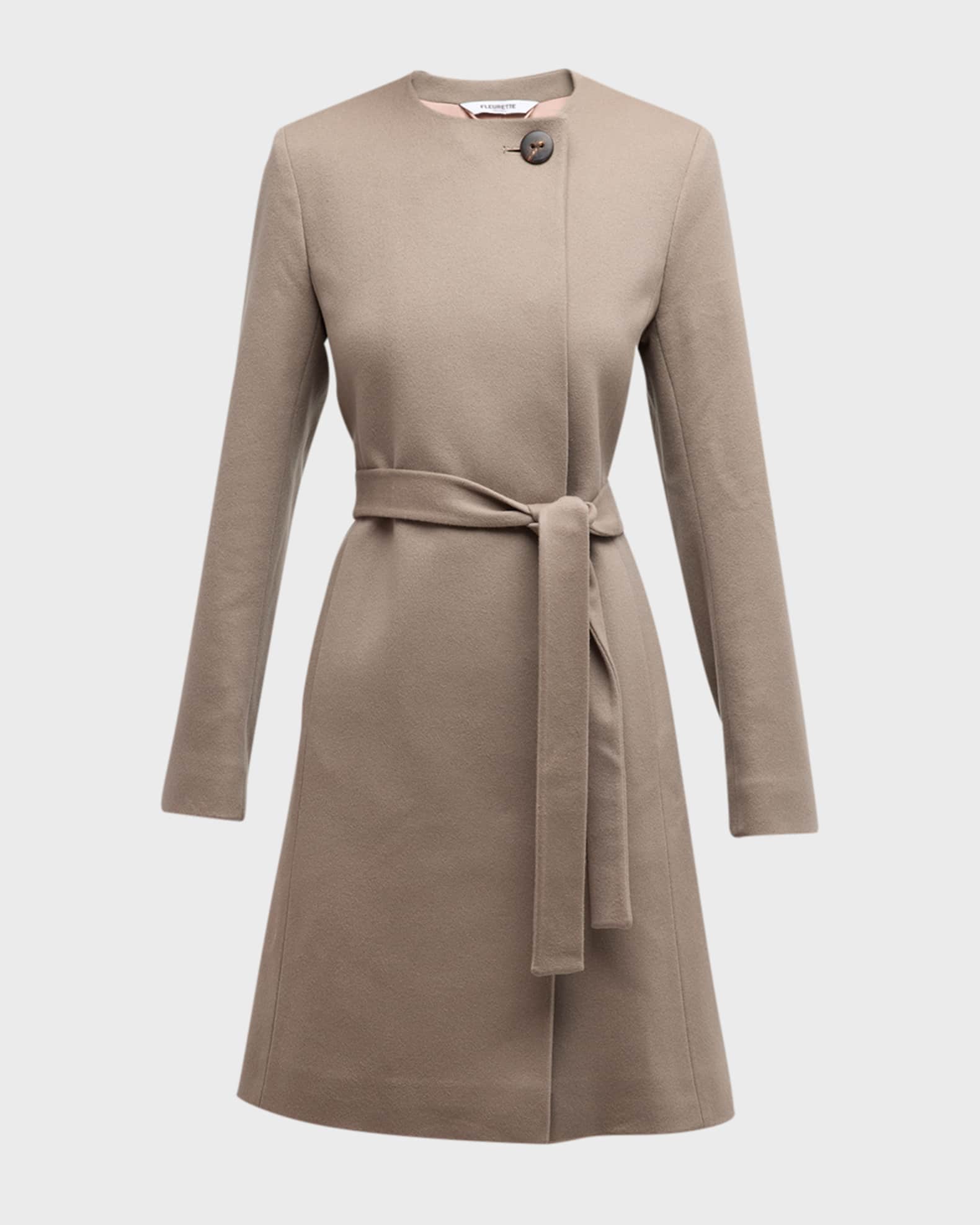 Fleurette Alva Belted Wool Top Coat | Neiman Marcus