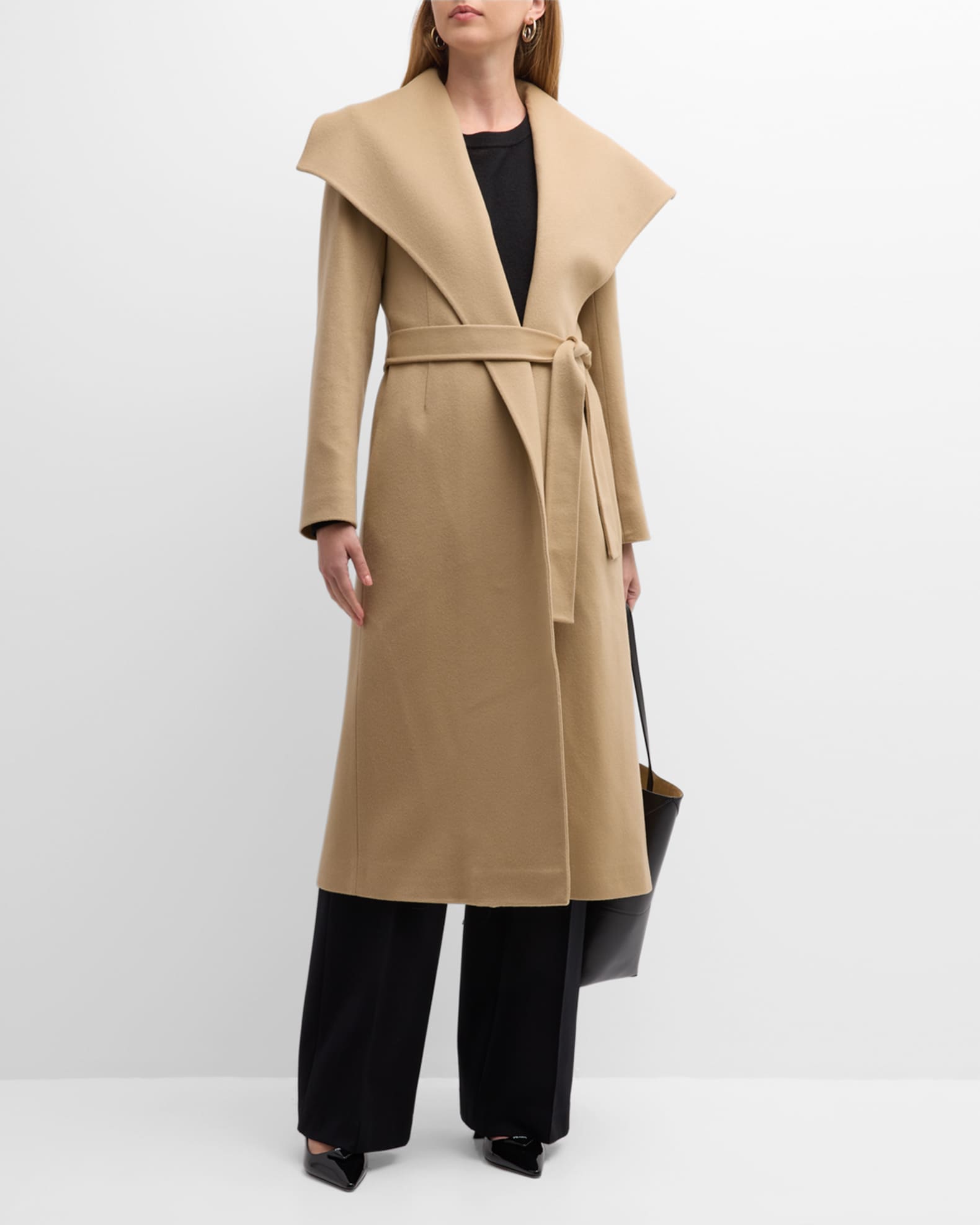 Fleurette Jordy Belted Wool Wrap Coat | Neiman Marcus