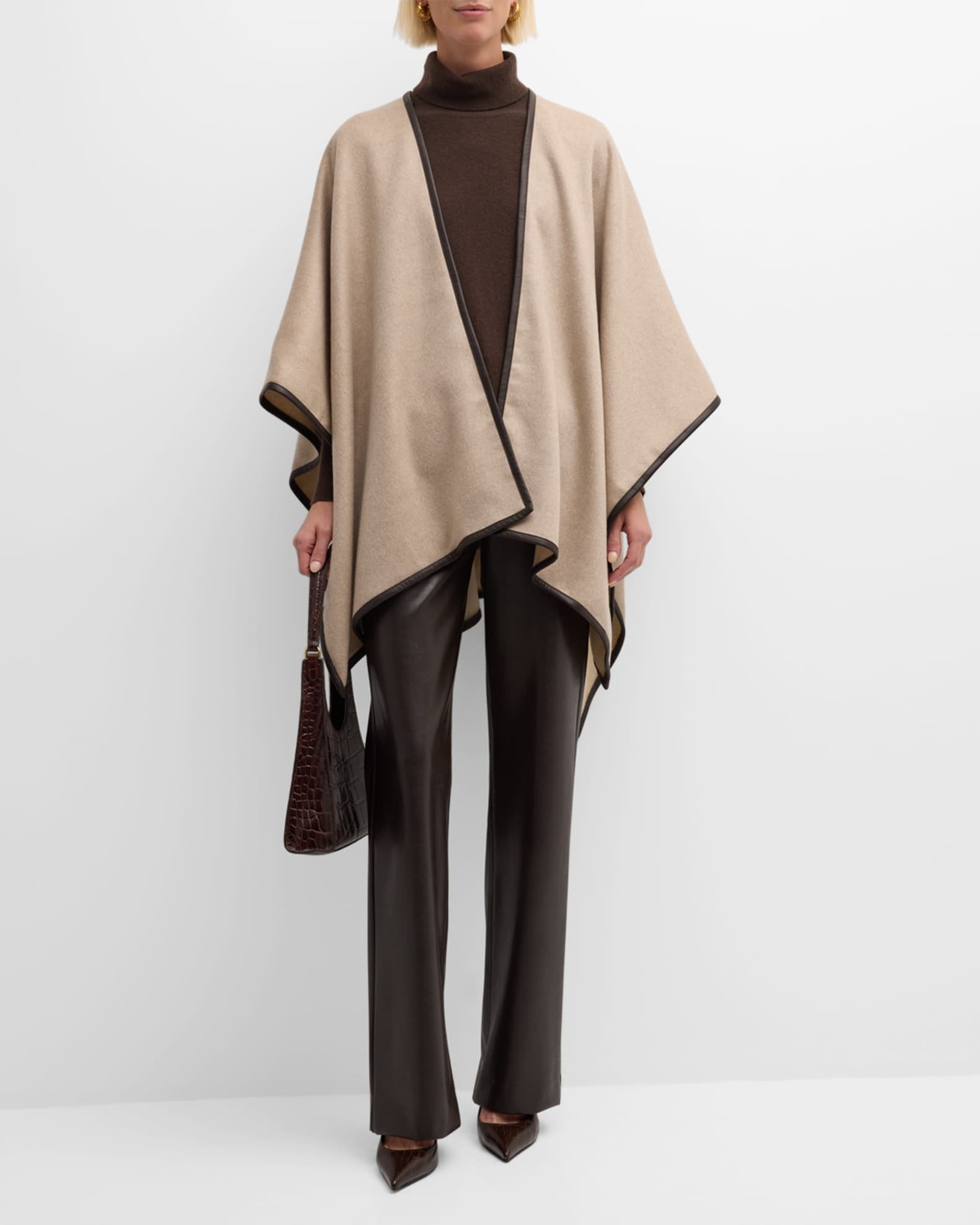 Sofia Cashmere Angular Reversible Cashmere Cape | Neiman Marcus