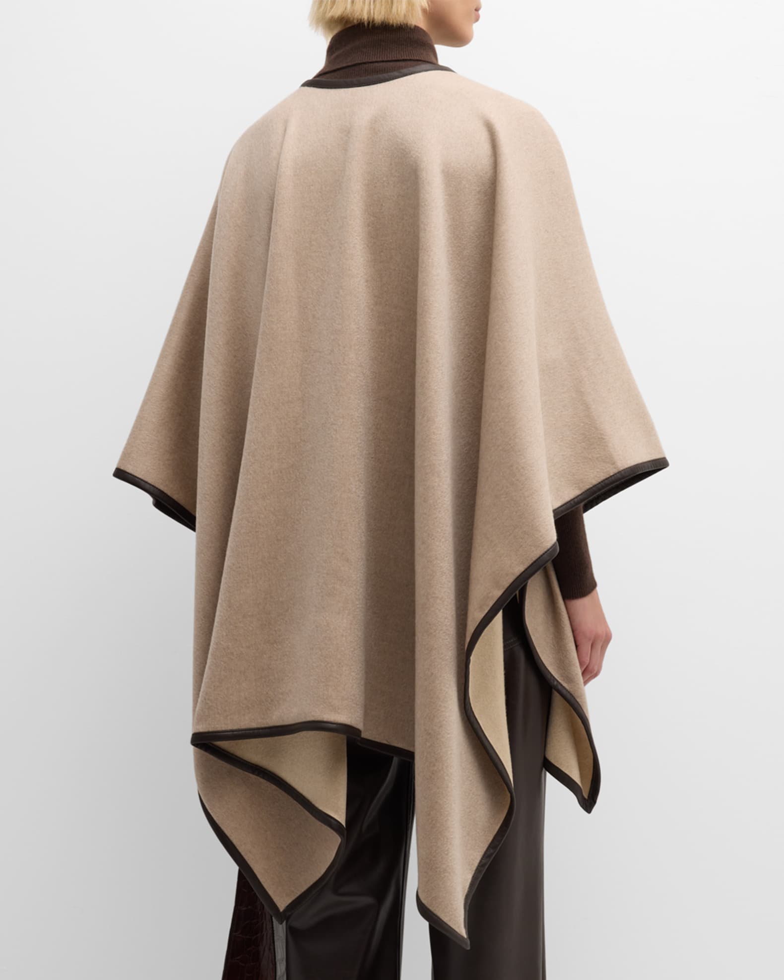 Sofia Cashmere Angular Reversible Cashmere Cape | Neiman Marcus