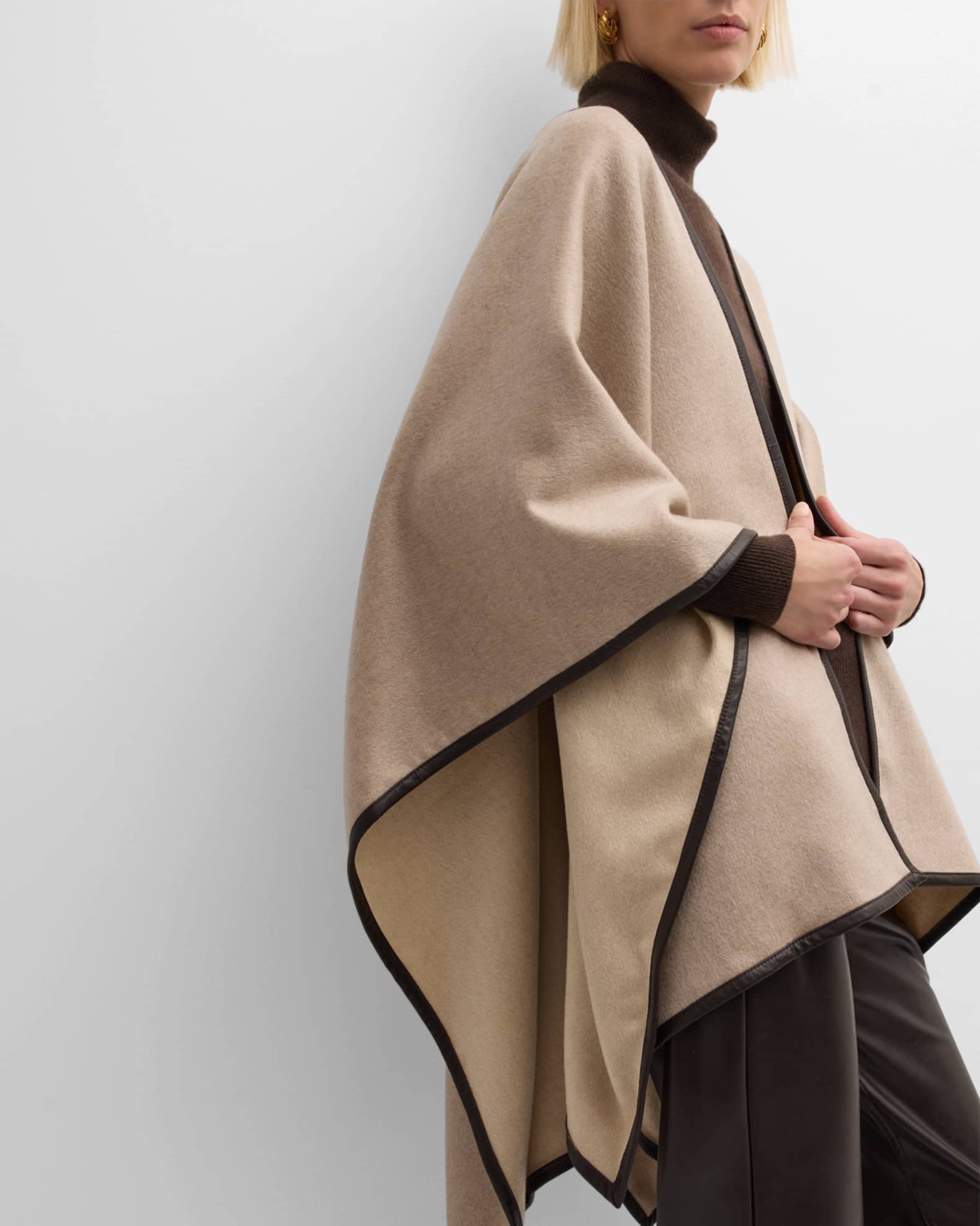 Sofia Cashmere Angular Reversible Cashmere Cape | Neiman Marcus