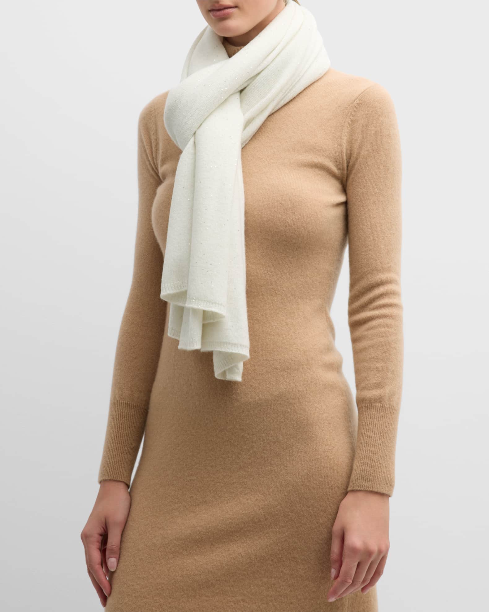 Sofia Cashmere All-Over Sequin Cashmere Scarf | Neiman Marcus