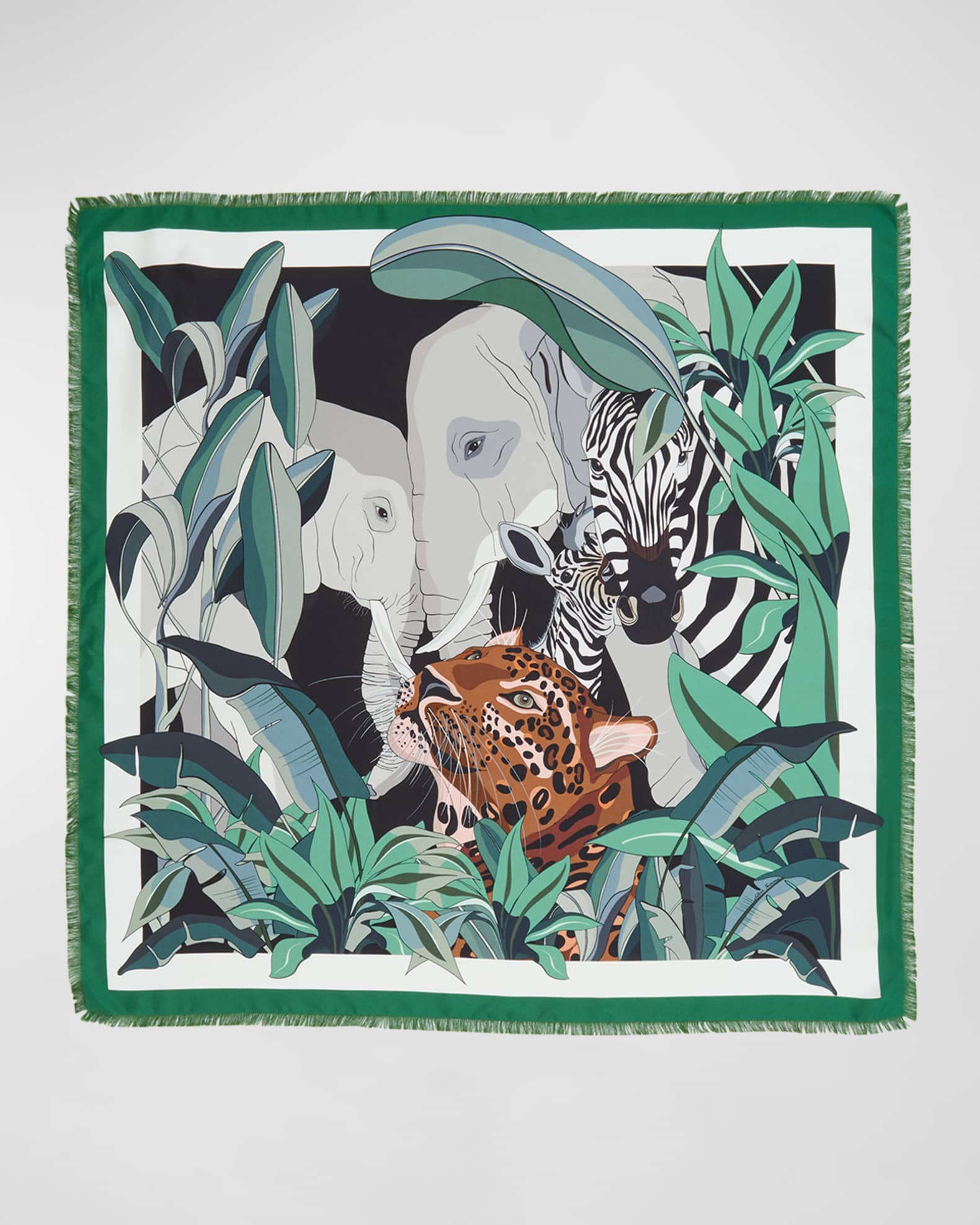 Franco Ferrari Nature Print Silk Scarf | Neiman Marcus