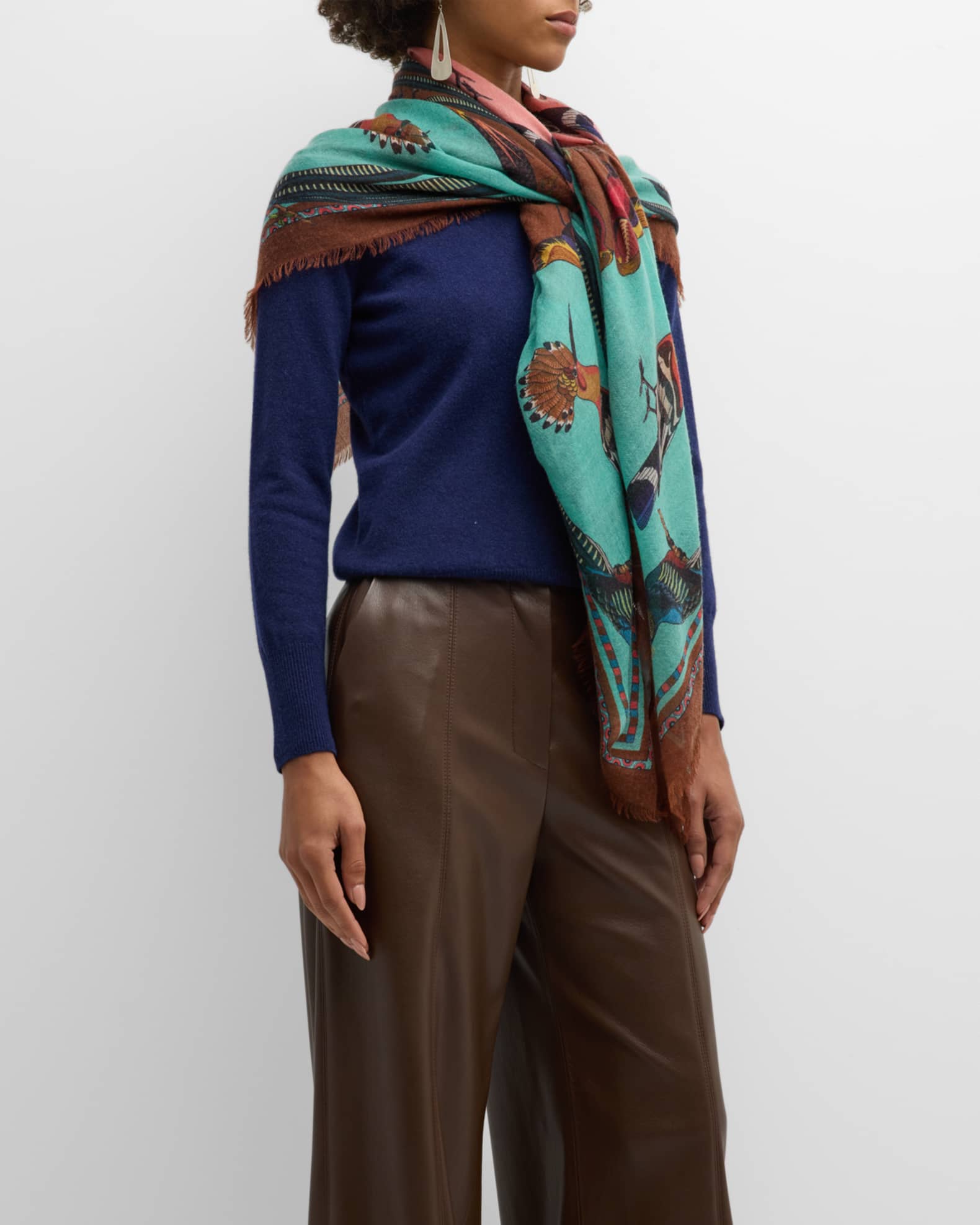 Franco Ferrari Patterned Cashmere Scarf | Neiman Marcus