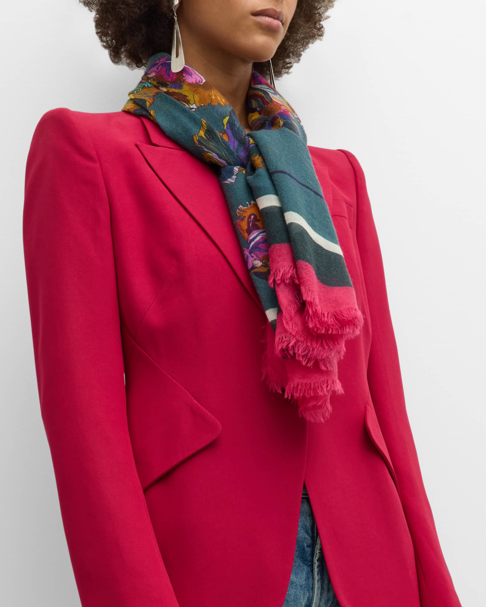 Franco Ferrari Patterned Cashmere Scarf | Neiman Marcus