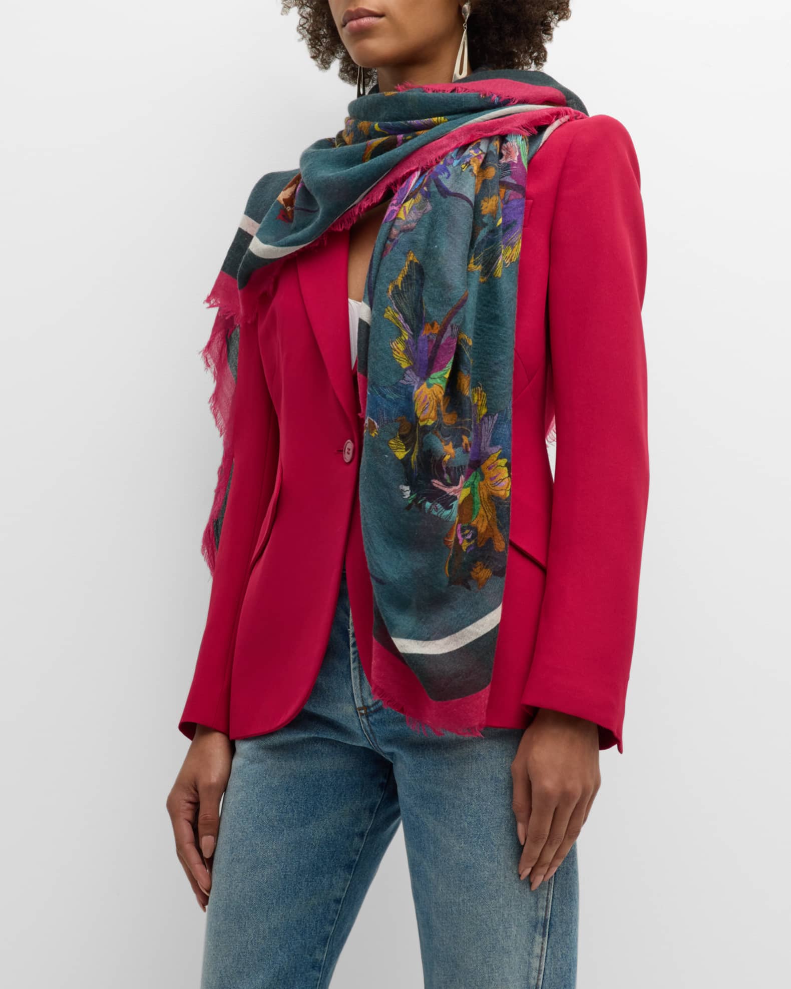 Franco Ferrari Patterned Cashmere Scarf | Neiman Marcus