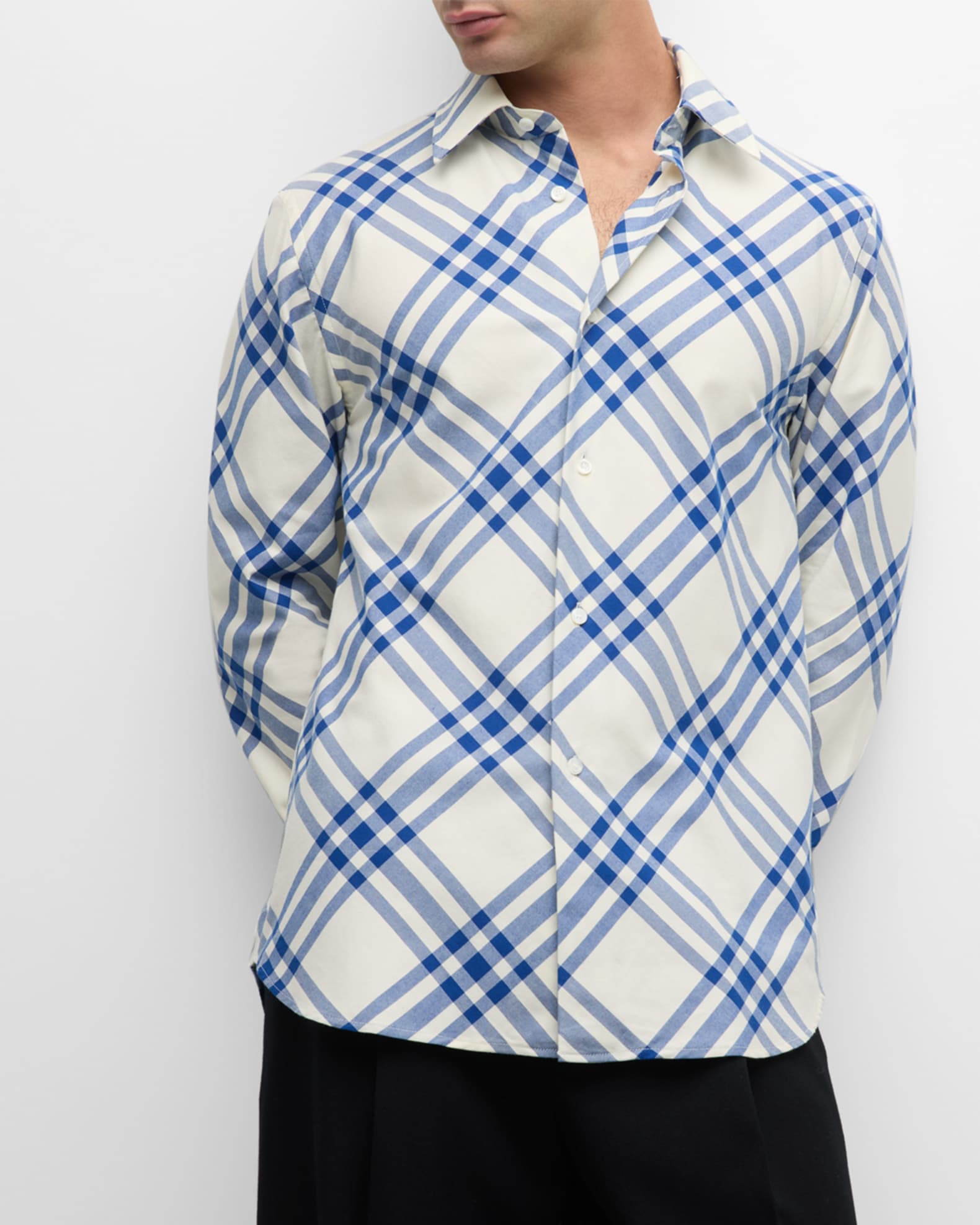 Burberry Men's Knight IP Check Button-Down Shirt | Neiman Marcus