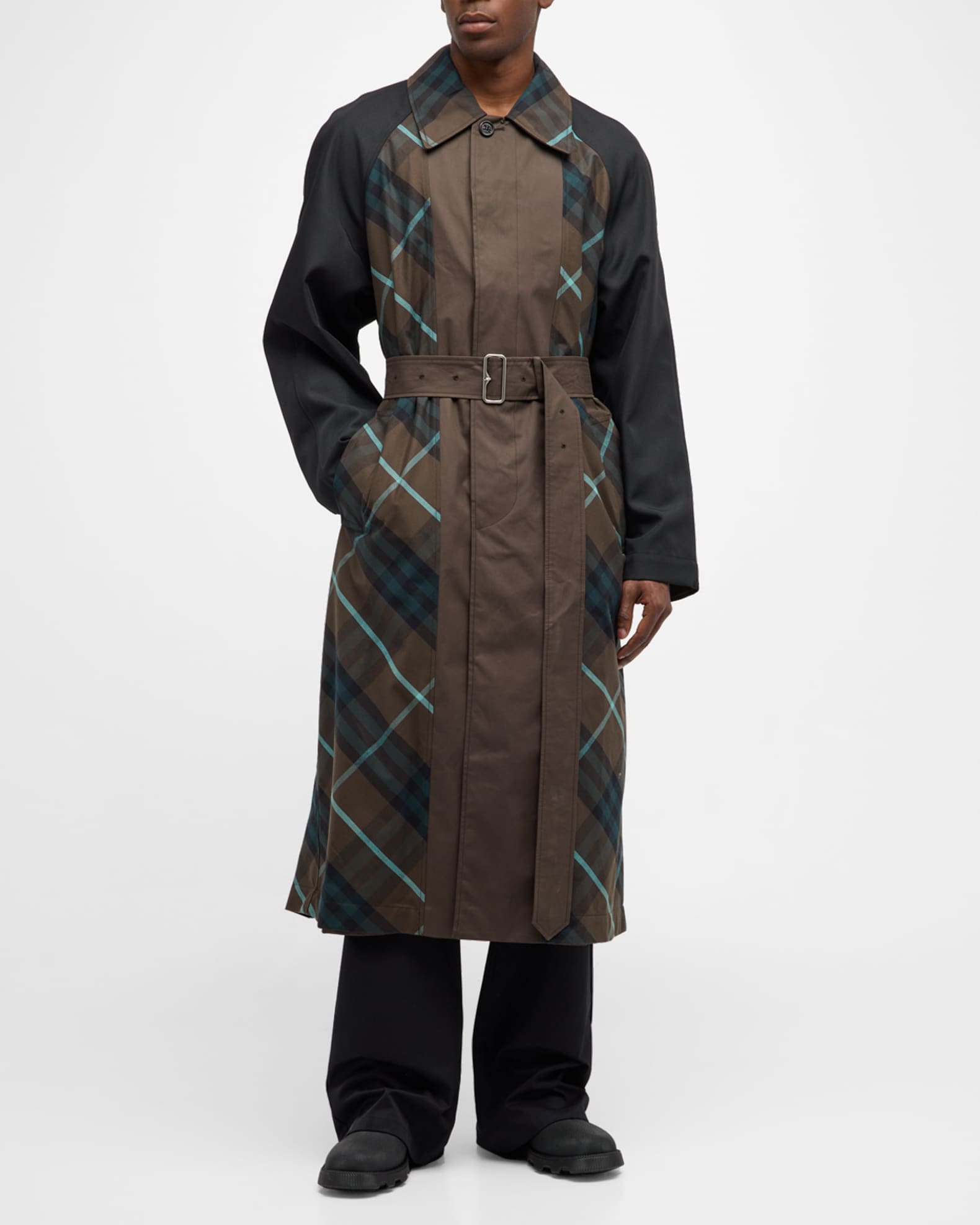 Burberry Men's Check Reversible Trench Coat | Neiman Marcus