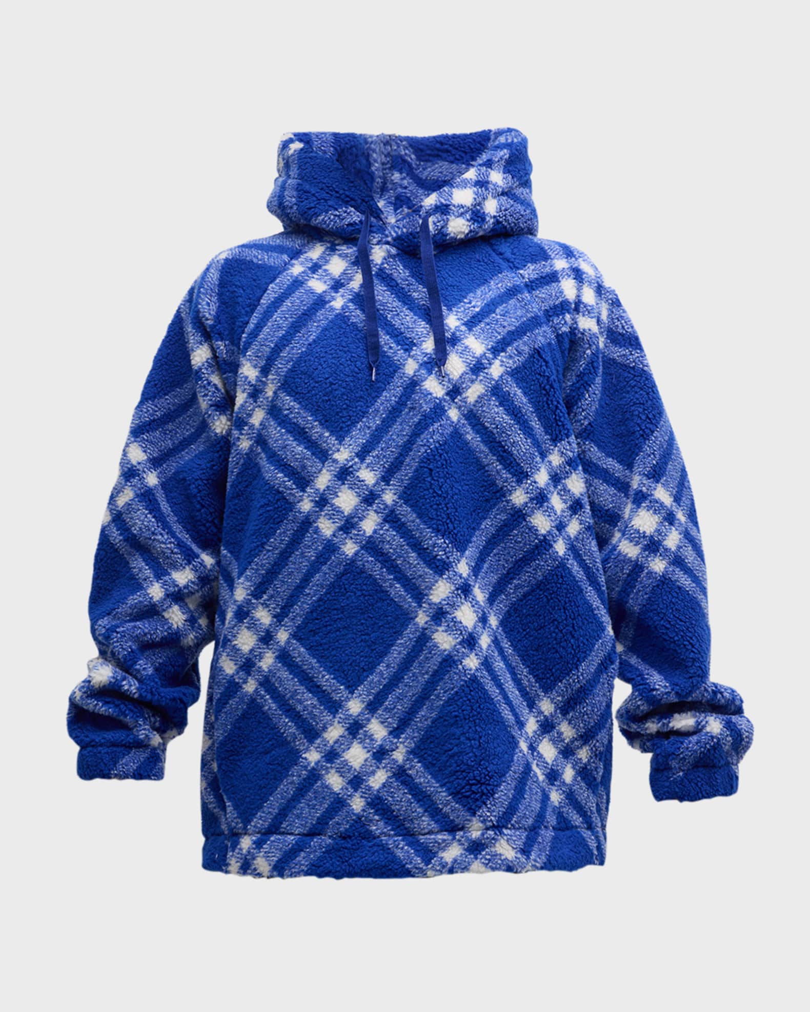 Burberry Men's Knight IP Check Fleece Hoodie | Neiman Marcus