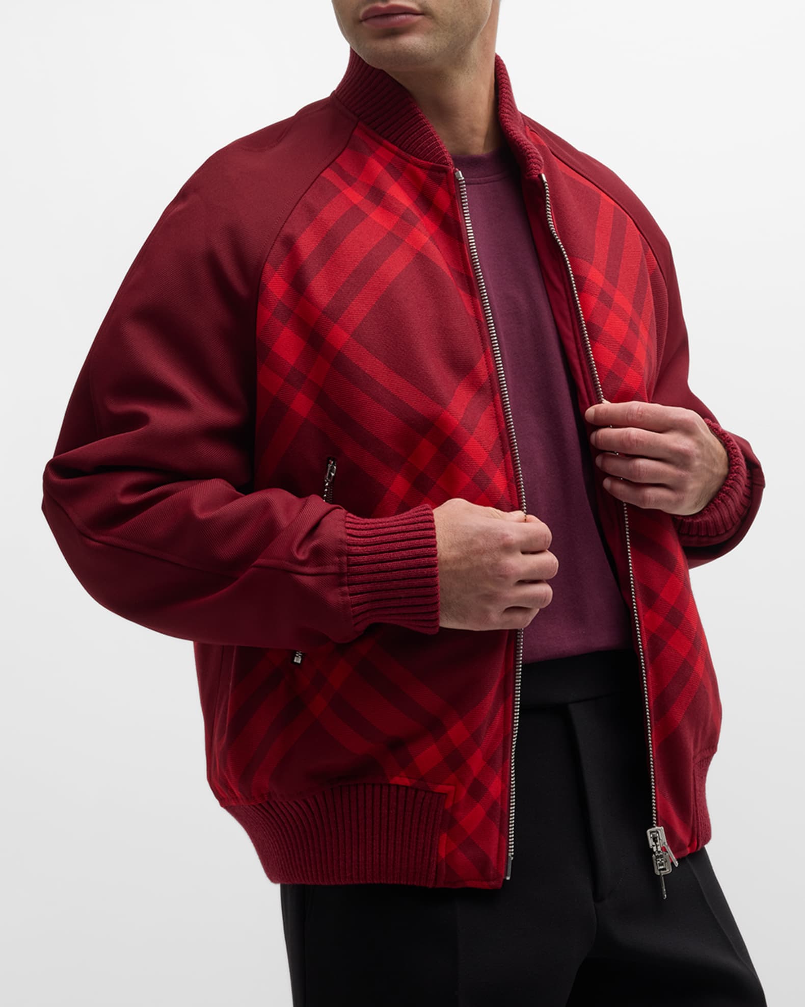 Burberry Men's Reversible Check Bomber Jacket | Neiman Marcus