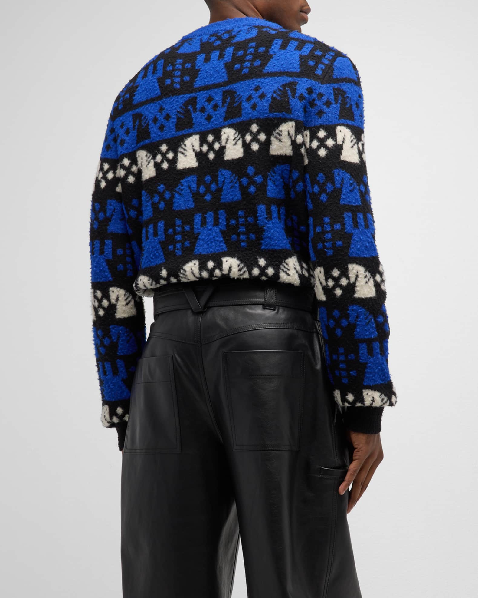 Burberry Men's Chess Fair Isle Sweater | Neiman Marcus
