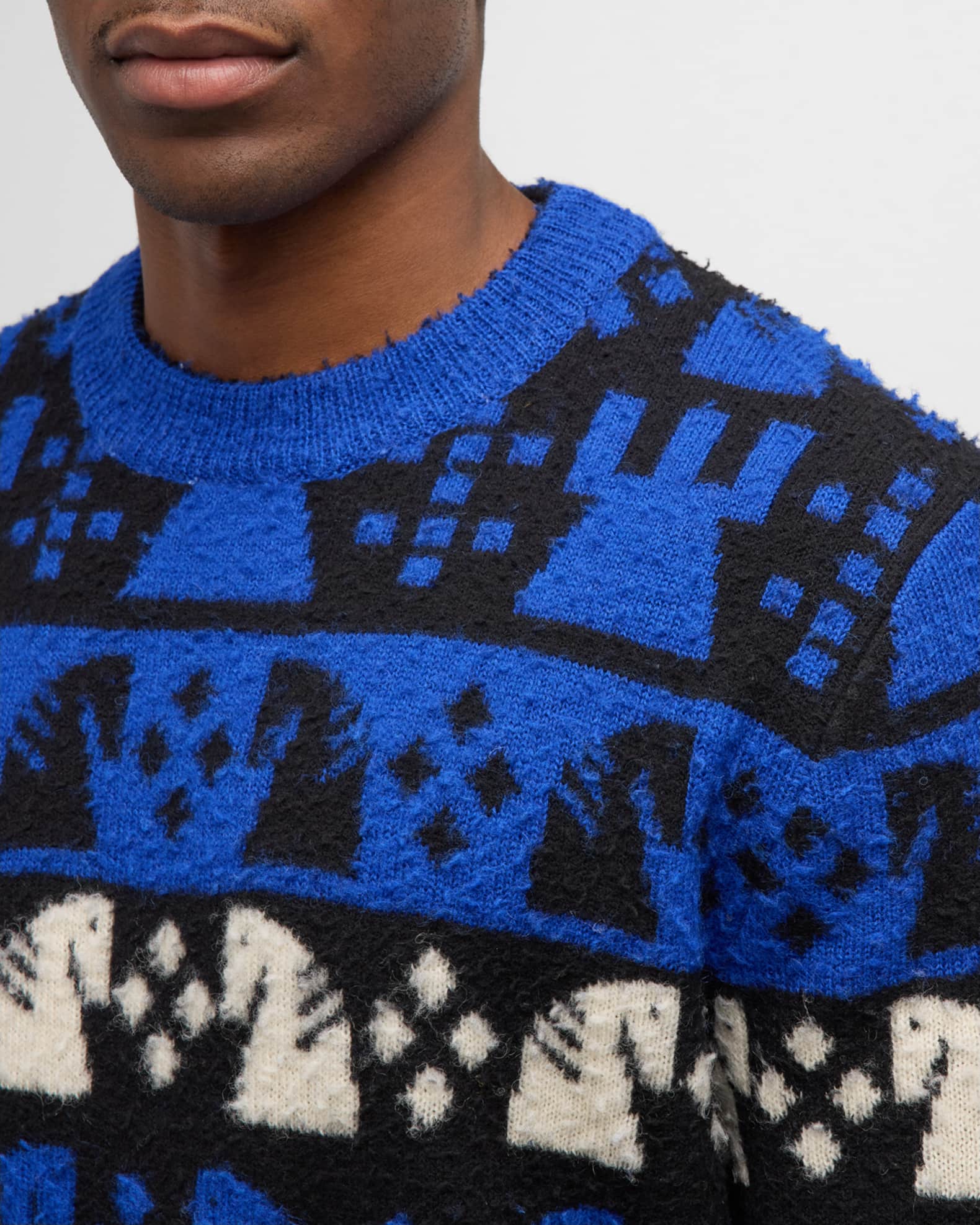 Burberry Men's Chess Fair Isle Sweater | Neiman Marcus