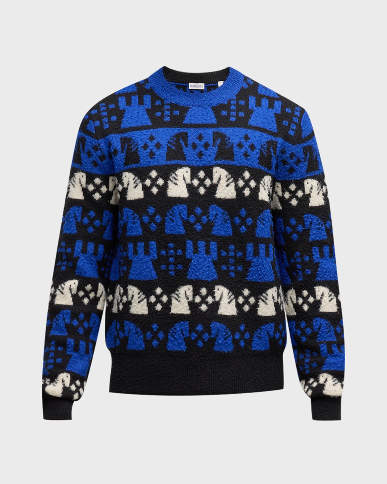 Burberry Men's Chess Fair Isle Sweater | Neiman Marcus