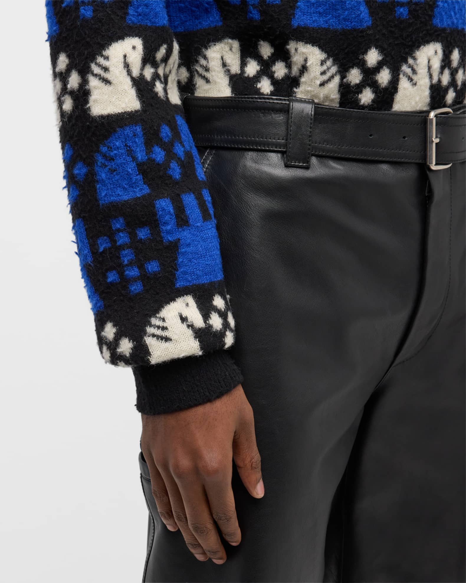 Burberry Men's Chess Fair Isle Sweater | Neiman Marcus