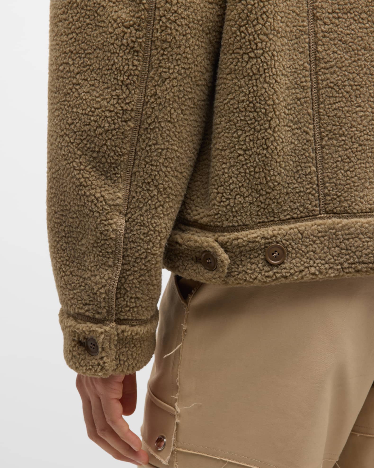 Burberry Men's Solid Fleece Overshirt | Neiman Marcus