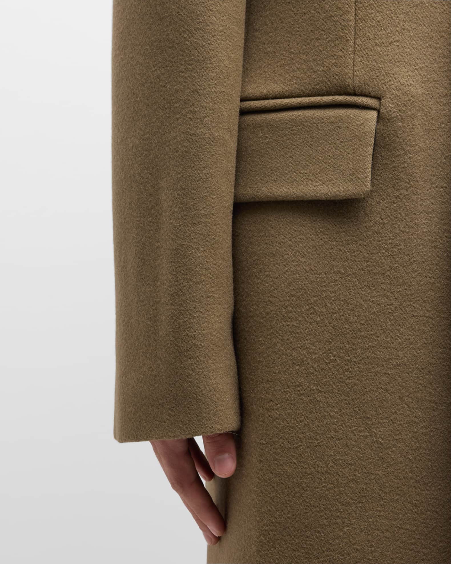 Burberry Men's Solid Wool Overcoat | Neiman Marcus