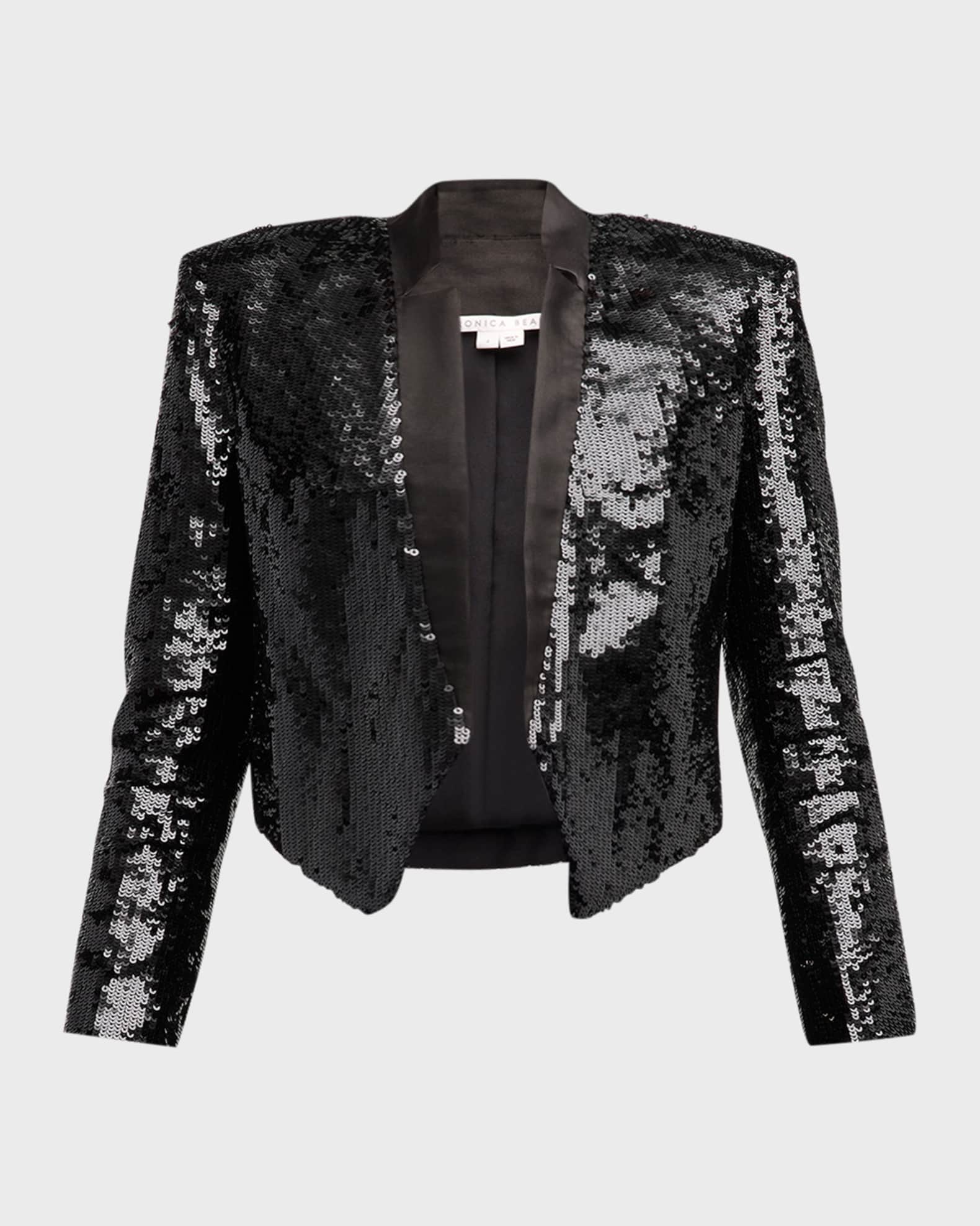 Veronica Beard Delony Sequin Crop Jacket | Neiman Marcus