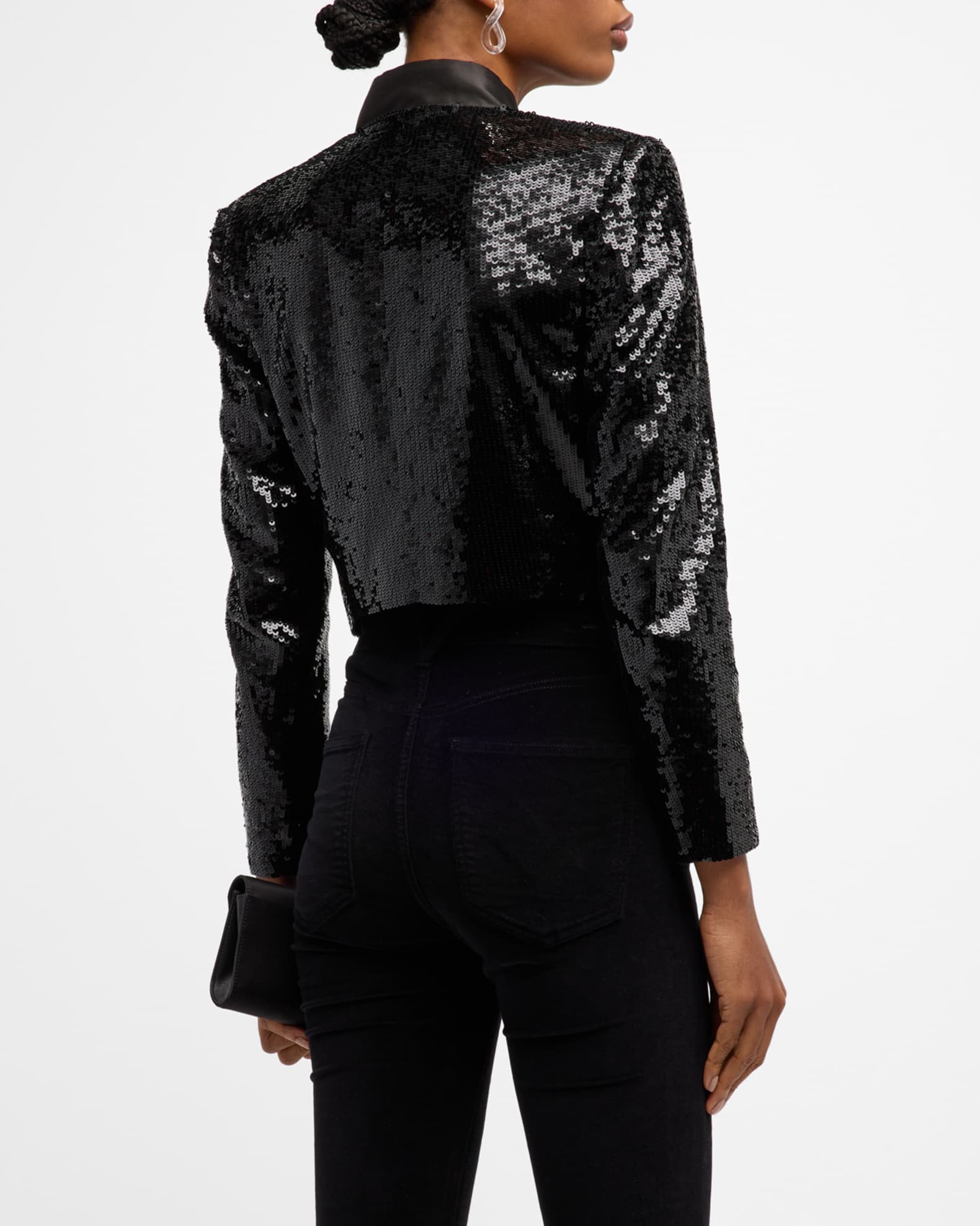 Veronica Beard Delony Sequin Crop Jacket | Neiman Marcus