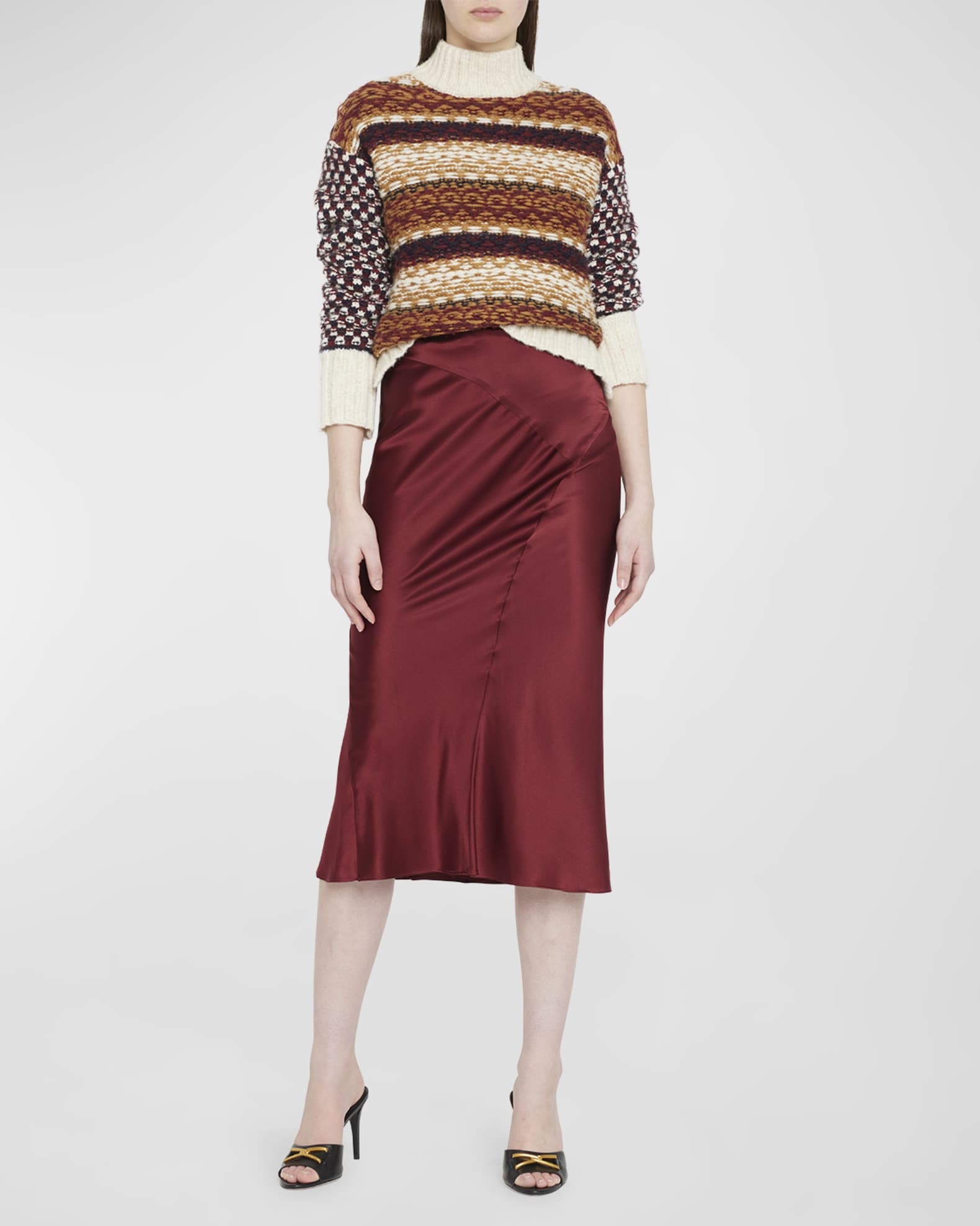 Veronica Beard Clary Turtleneck Wool-Blend Sweater | Neiman Marcus