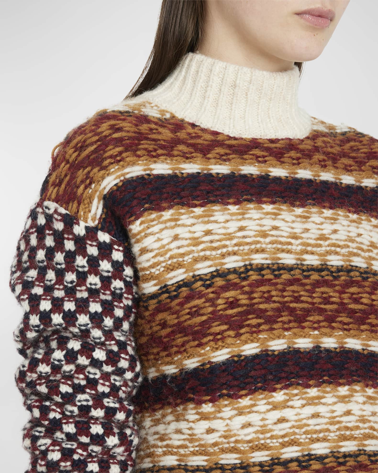 Veronica Beard Clary Turtleneck Wool-Blend Sweater | Neiman Marcus