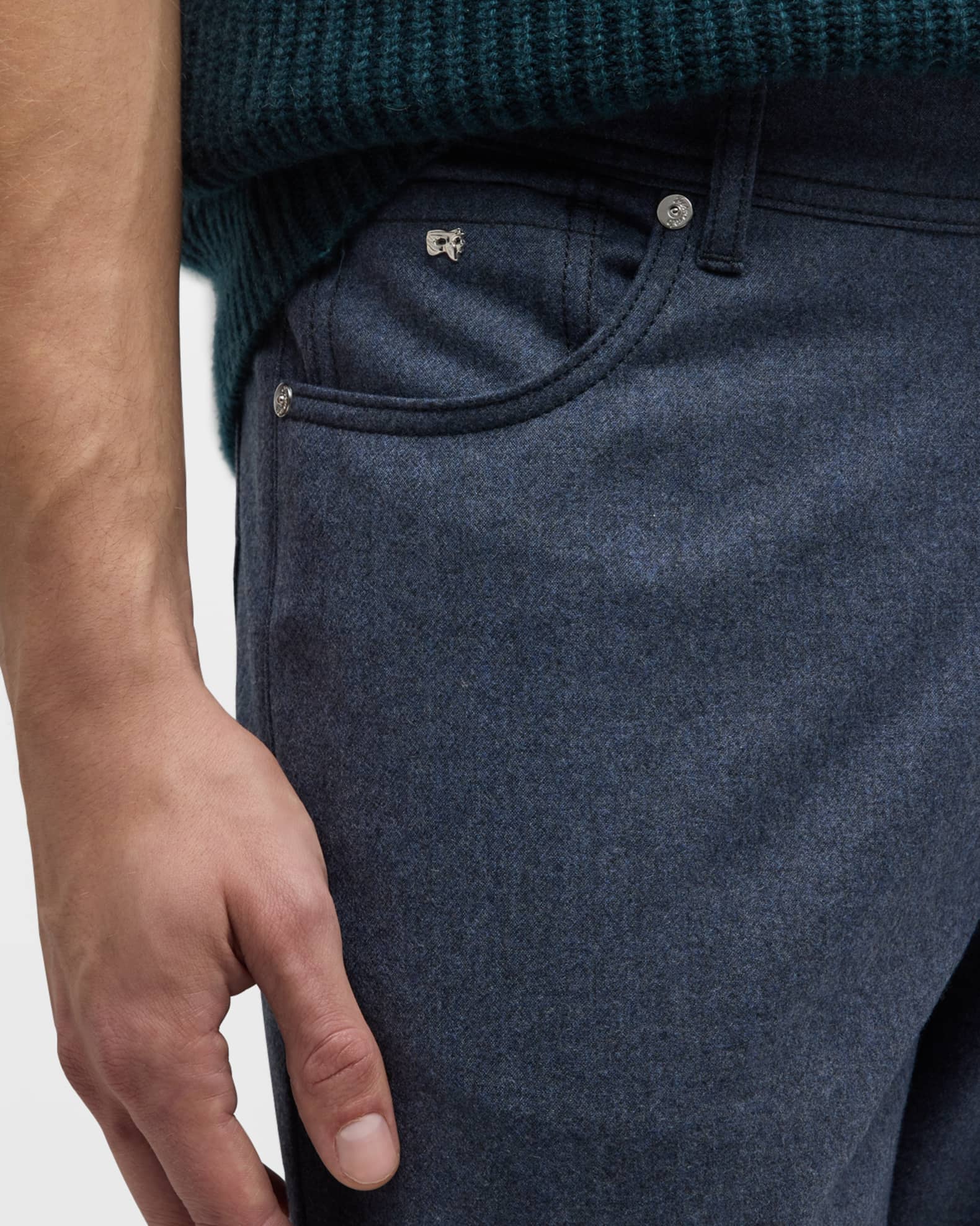 Marco Pescarolo Men's Magnifico Luxe Worsted Flannel Pants | Neiman Marcus