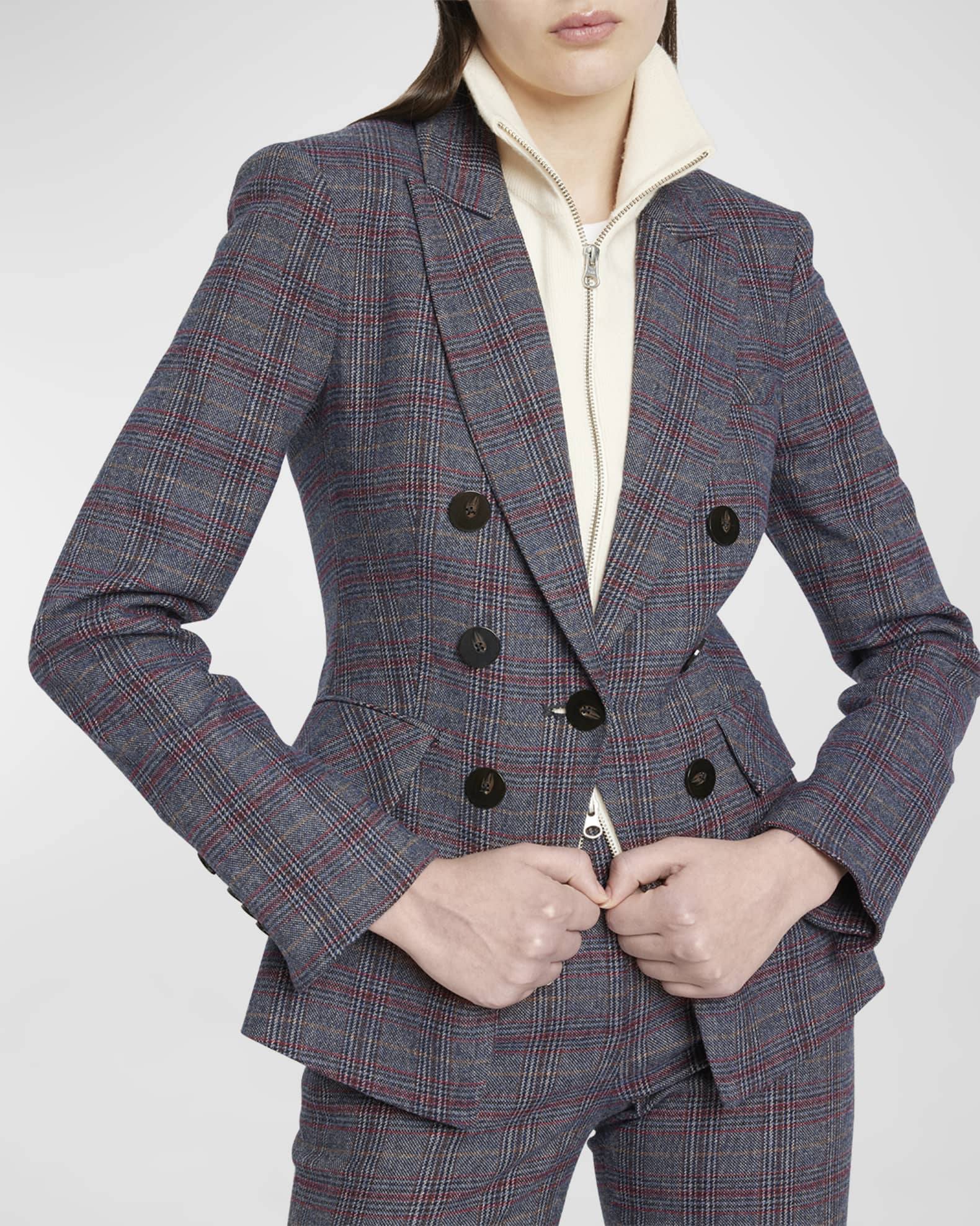 Veronica Beard Lawrence Plaid Dickey Jacket | Neiman Marcus