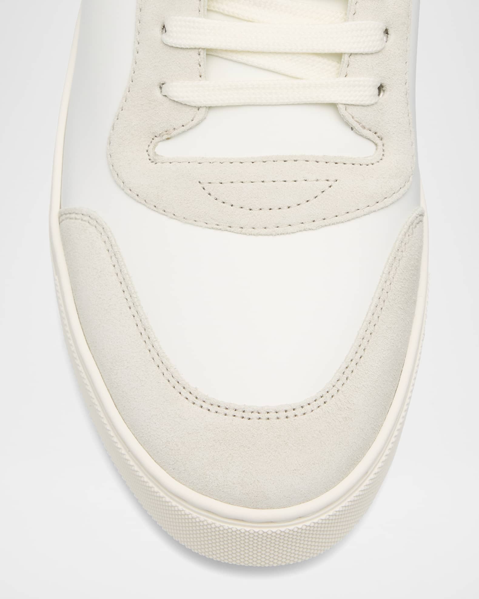 Burberry Men's Leather-Suede Check Sneakers | Neiman Marcus