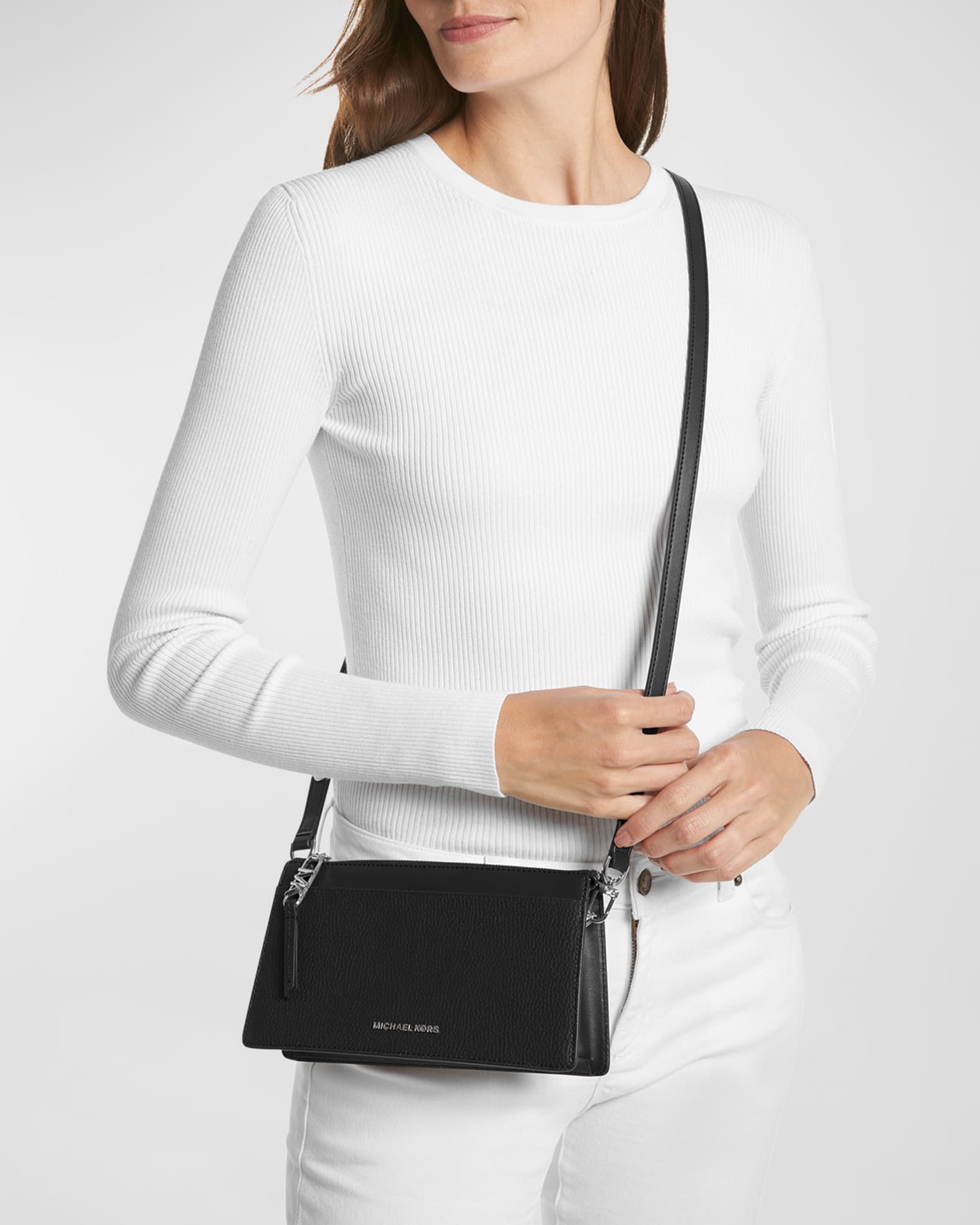 MICHAEL Michael Kors Large Convertible Leather Crossbody Bag | Neiman ...