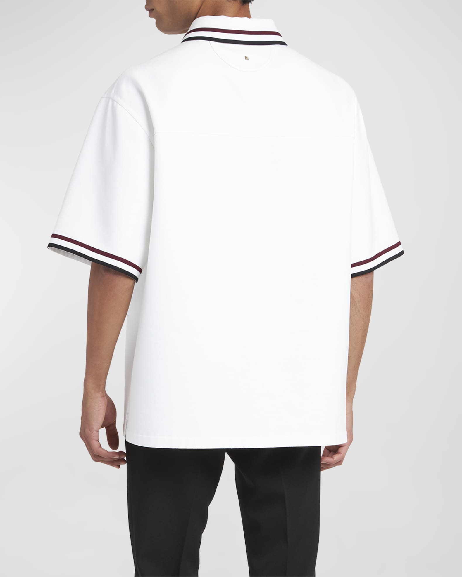 Valentino Garavani Men's Oversized Polo Shirt with Tipping | Neiman Marcus
