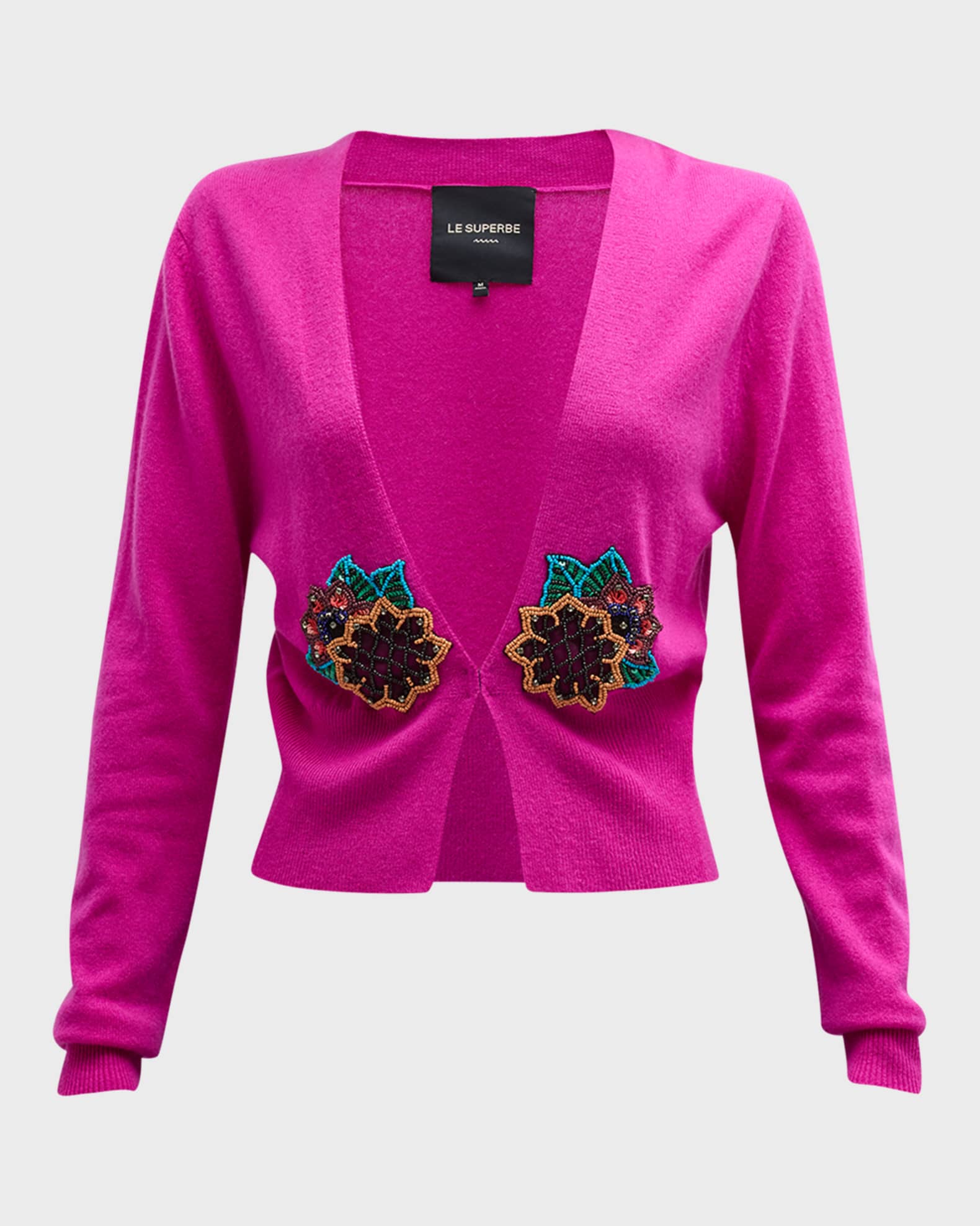 Le Superbe Pismo Beach Beaded Cashmere Cardigan | Neiman Marcus