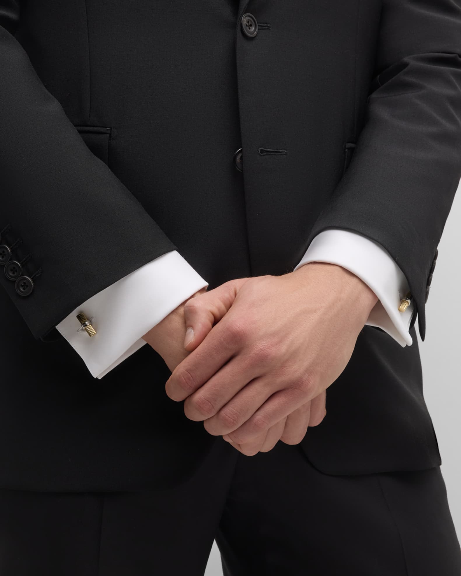 Ferragamo Men's Branded Two-Tone Cufflinks | Neiman Marcus