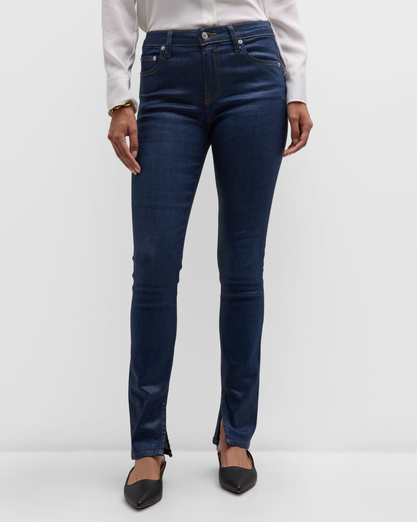 SIMKHAI Rae High-Rise Ankle Skinny Jeans | Neiman Marcus