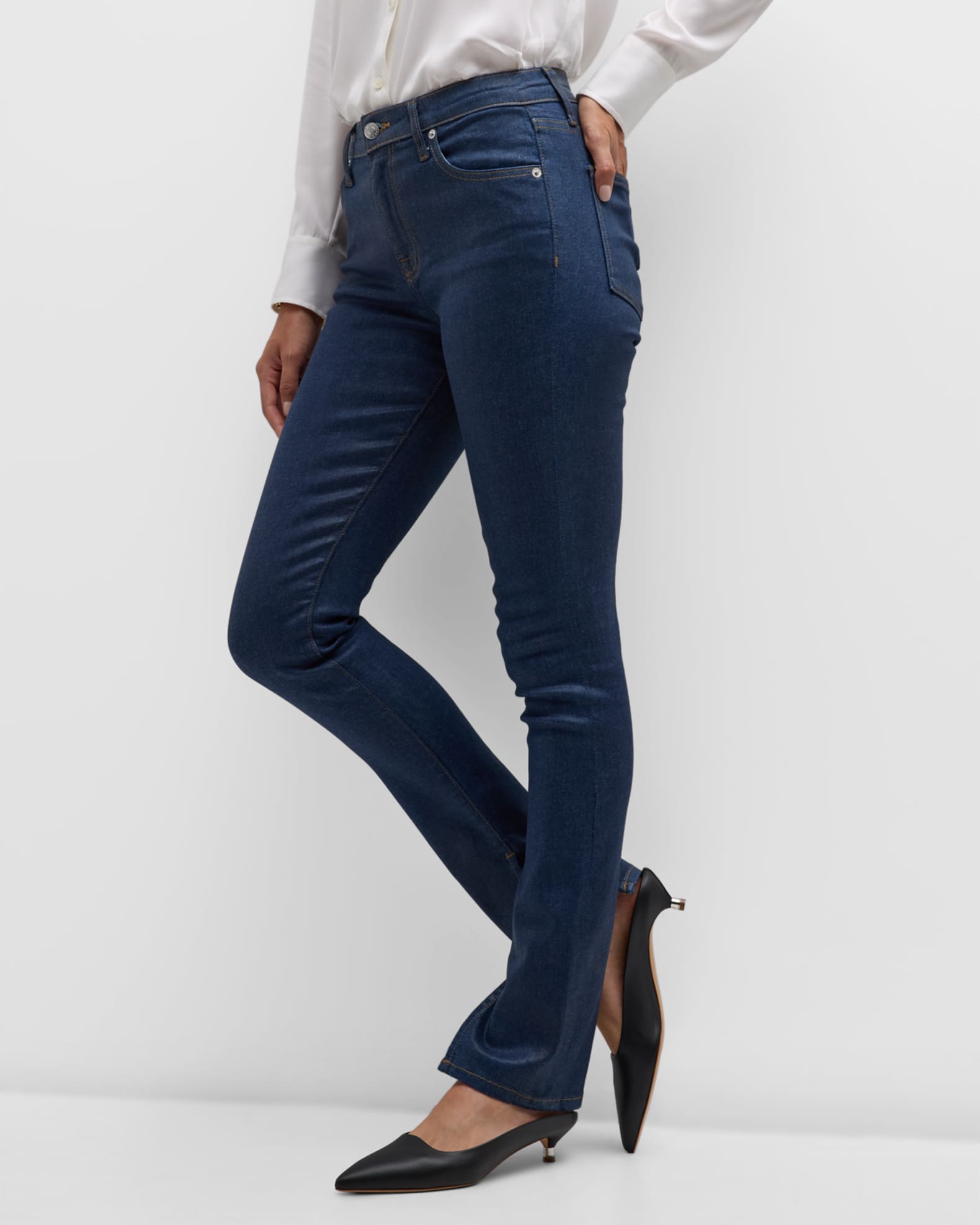 SIMKHAI Rae High-Rise Ankle Skinny Jeans | Neiman Marcus