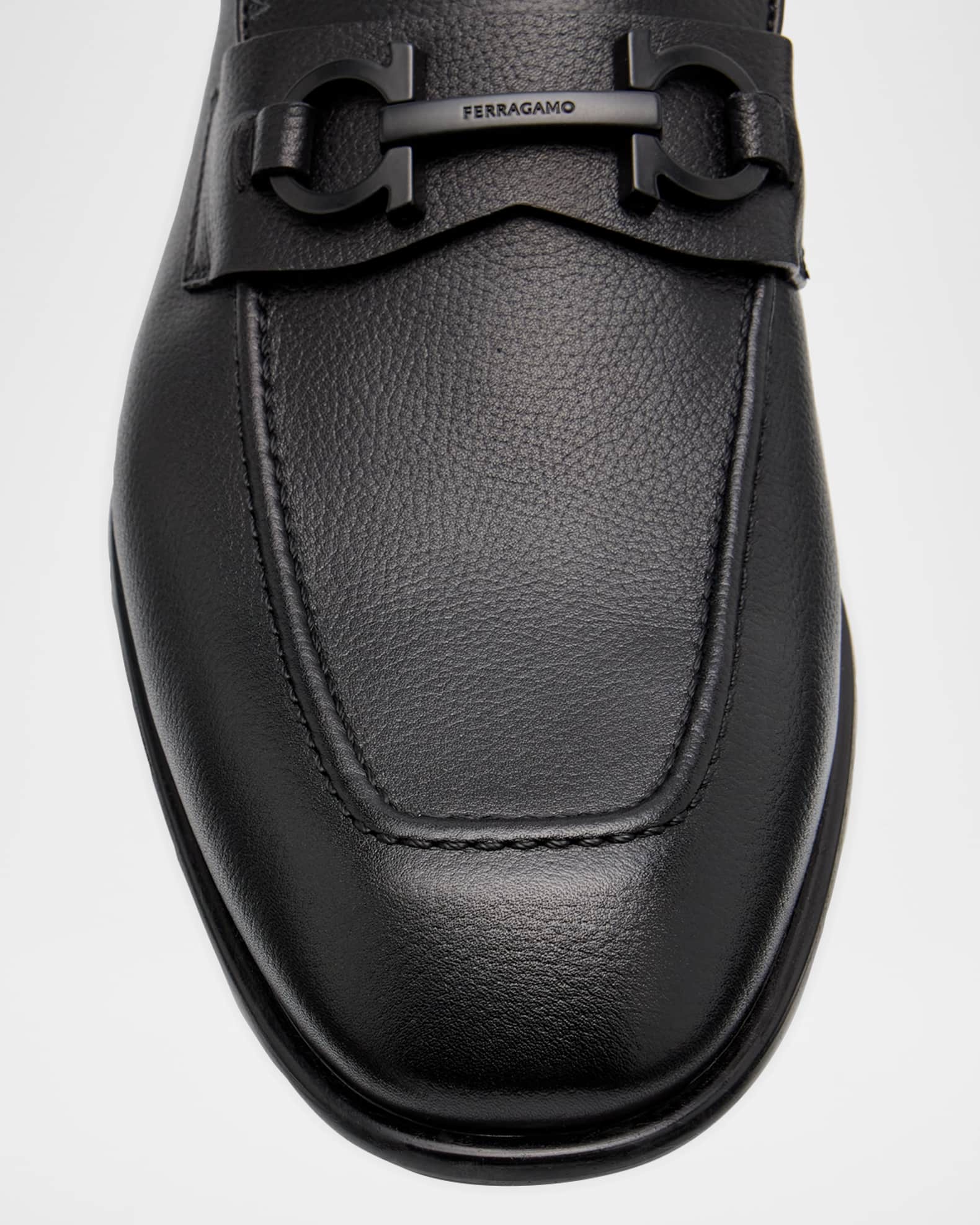 Ferragamo Men's Foster Leather Gancini Bit Loafers | Neiman Marcus