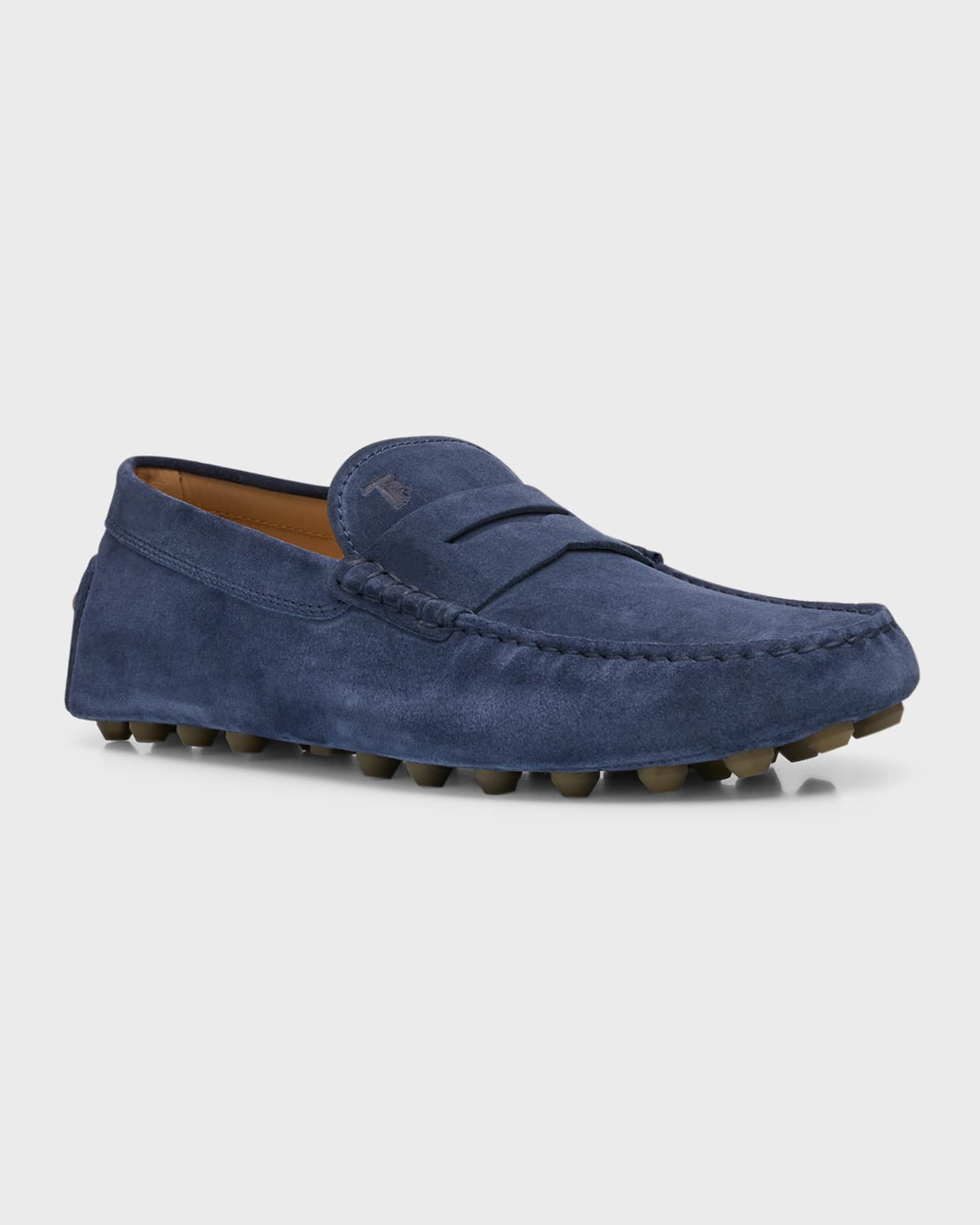 Tod's Men's Mocassino Gommino Suede Drivers | Neiman Marcus