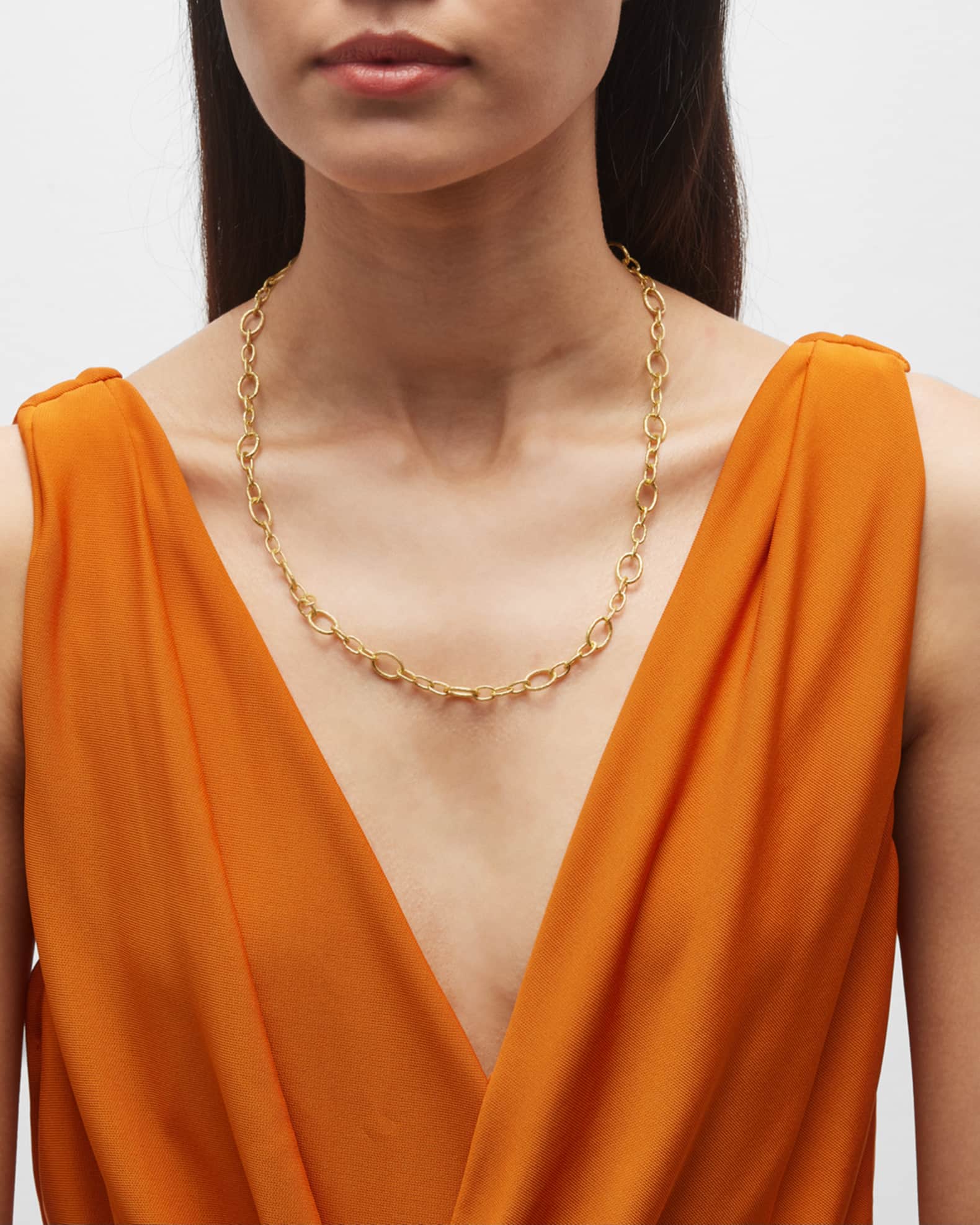 Elizabeth Locke 19k Small Garda Chain Link Necklace | Neiman Marcus