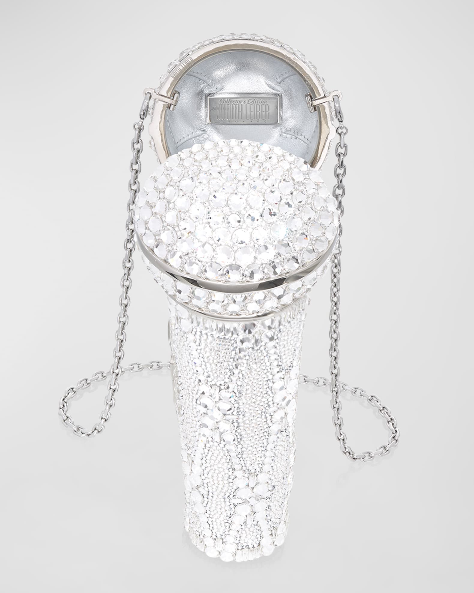 Judith Leiber Couture Microphone Crystal Clutch Bag with Chain Strap ...