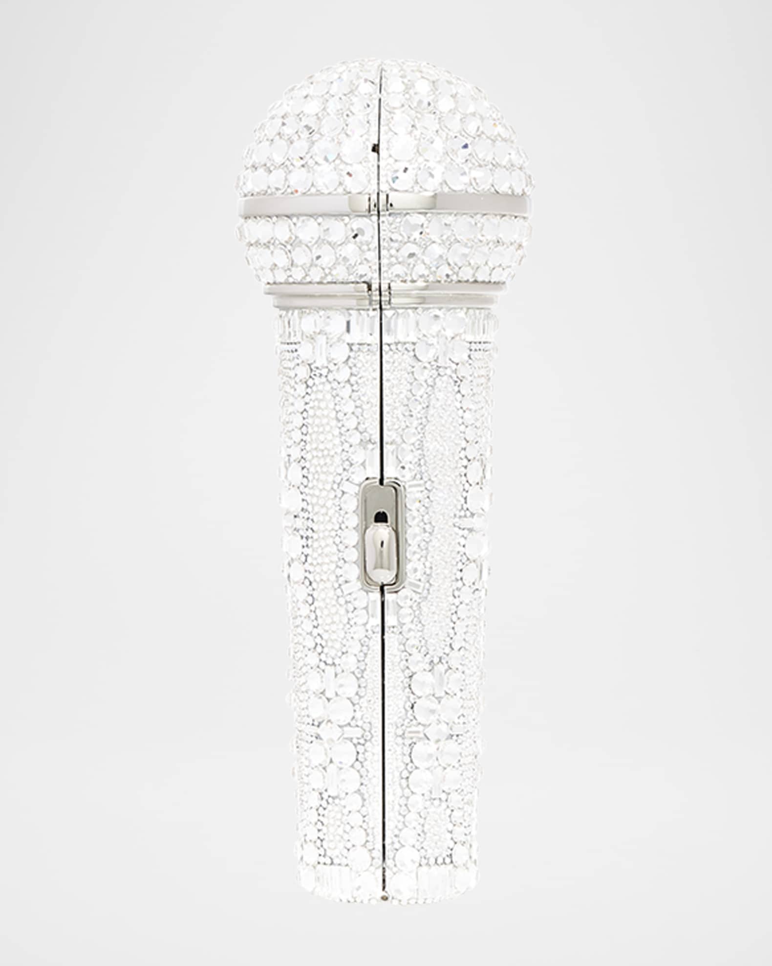 Microphone Crystal Clutch Bag with Chain Strap | Neiman Marcus