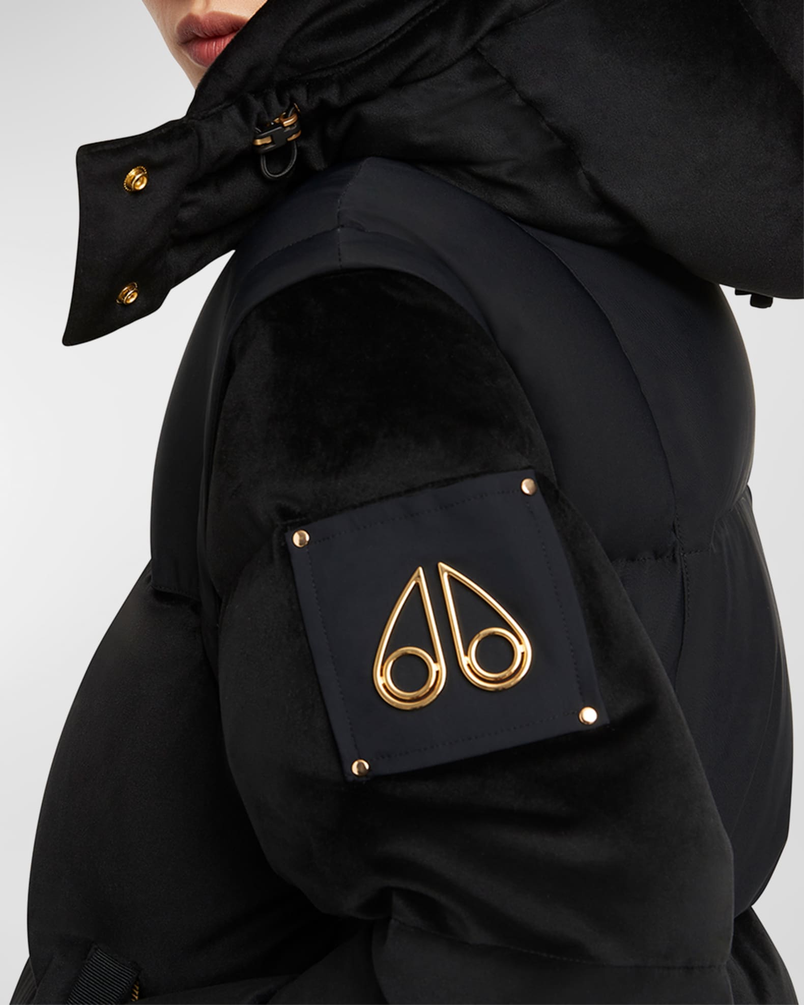 Moose Knuckles Comptoir Velour Puffer Jacket with Removable Sleeves ...