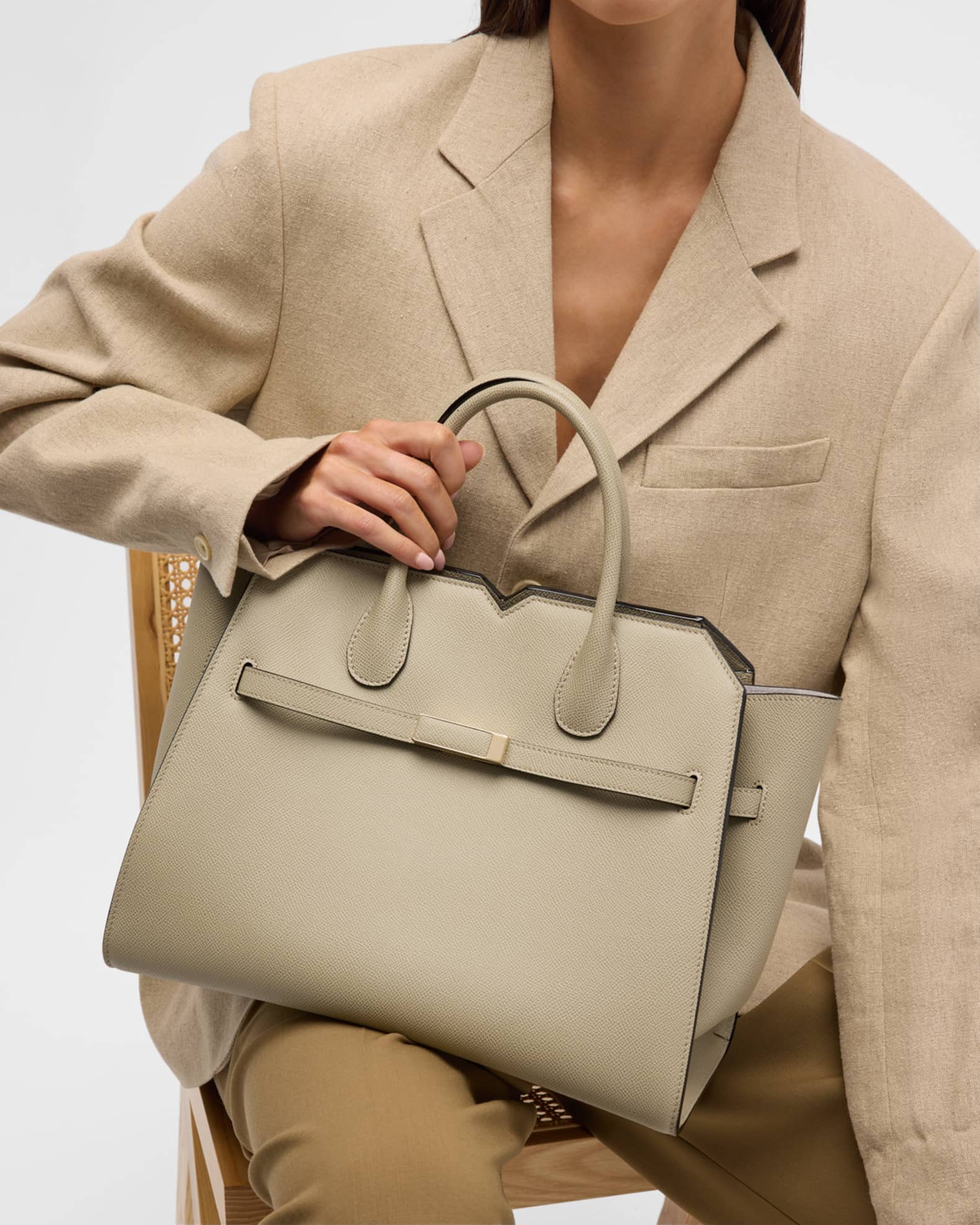 Valextra Milano Medium Leather Tote Bag | Neiman Marcus